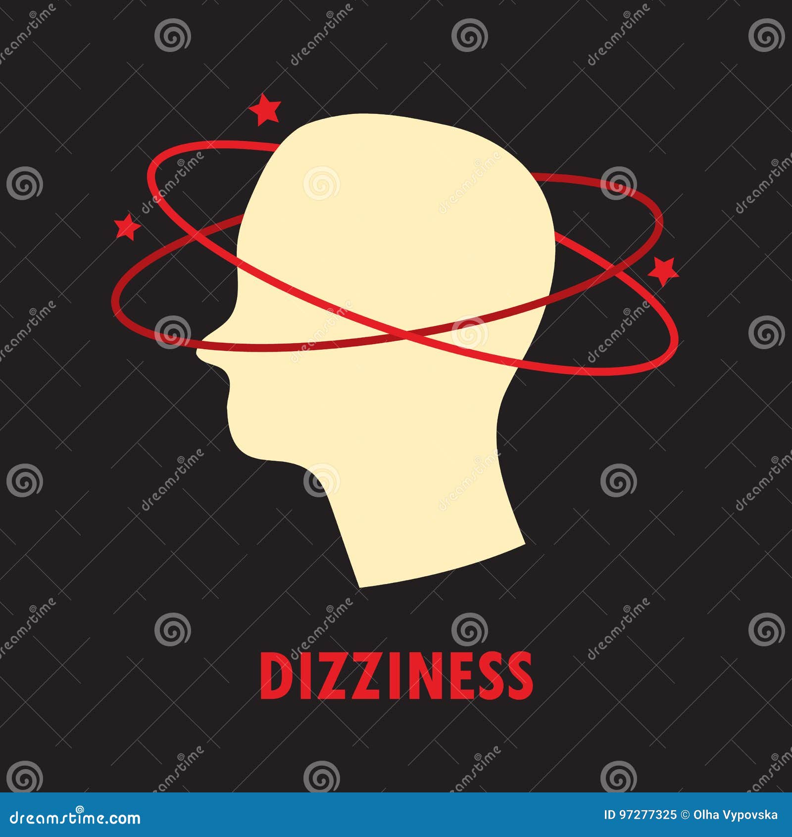 Dizziness. Logo Or Icon Template In Colored Flat Style Isolated On ...