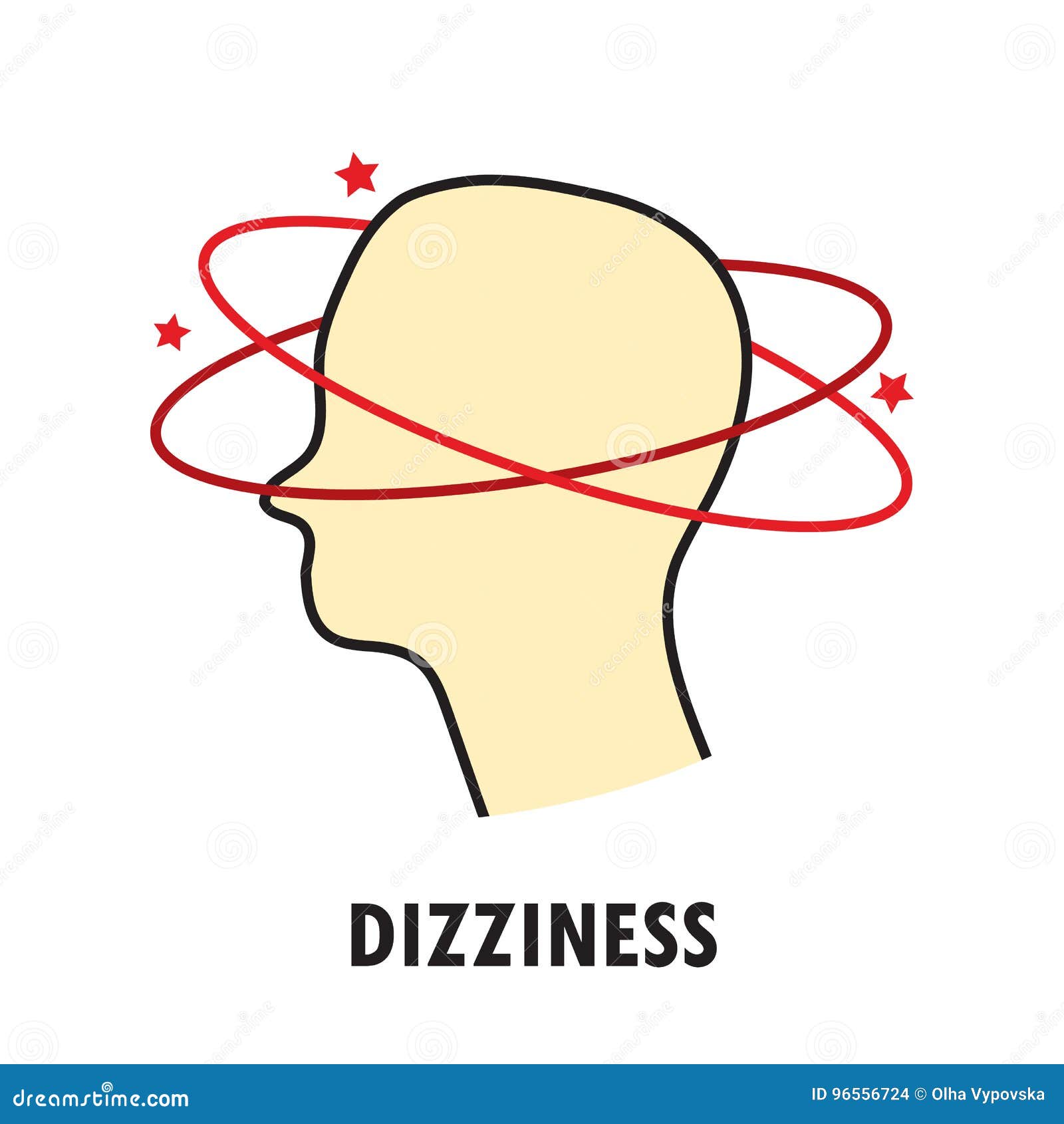 Dizziness. Logo or Icon Template in Colored Linear Style Isolated on ...