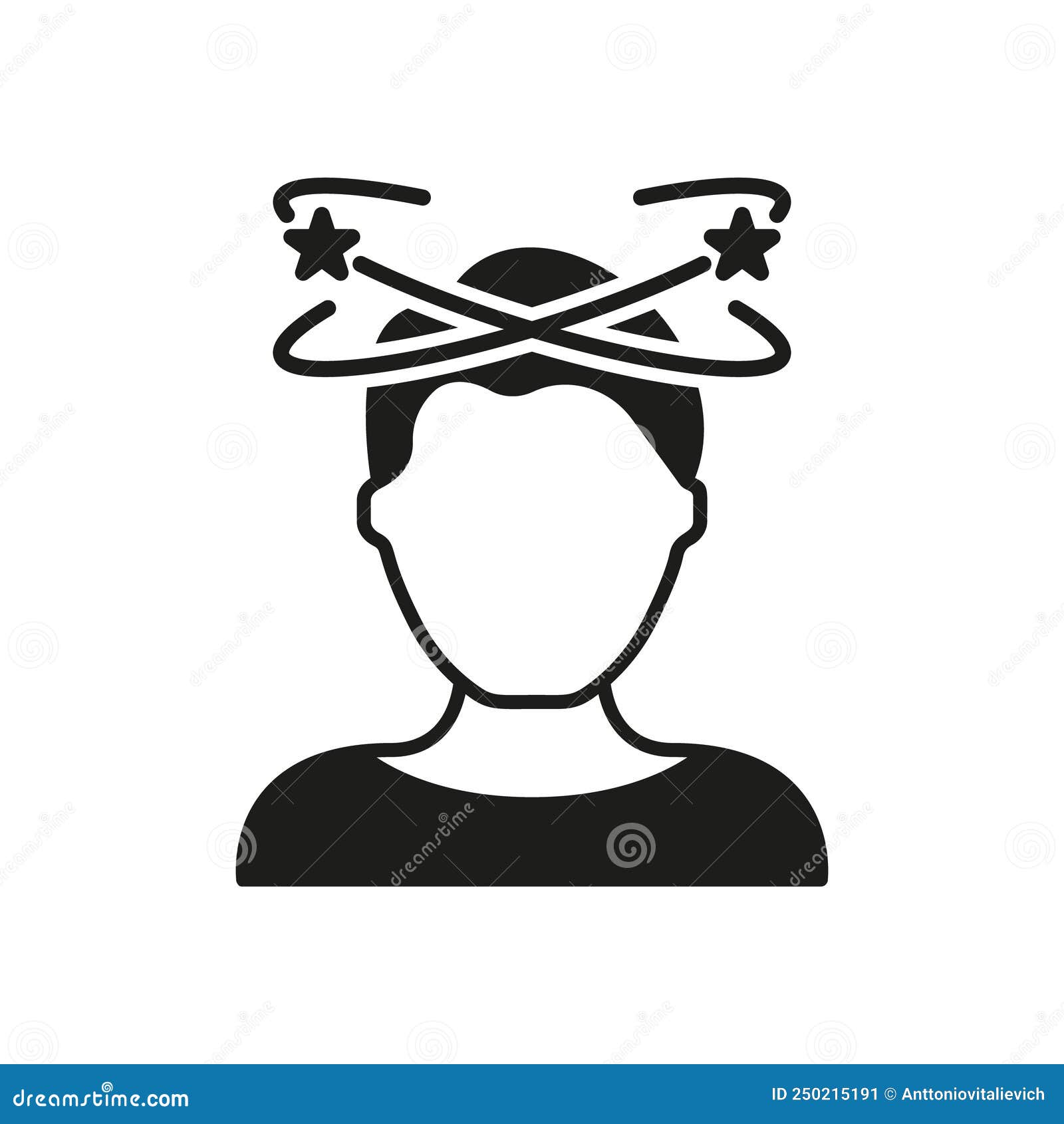 Dizziness, Migraine, Headache, Distracted Head Silhouette Pictogram ... Dizziness, Migraine, Headache, Distracted Head Silhouette Pictogram ...