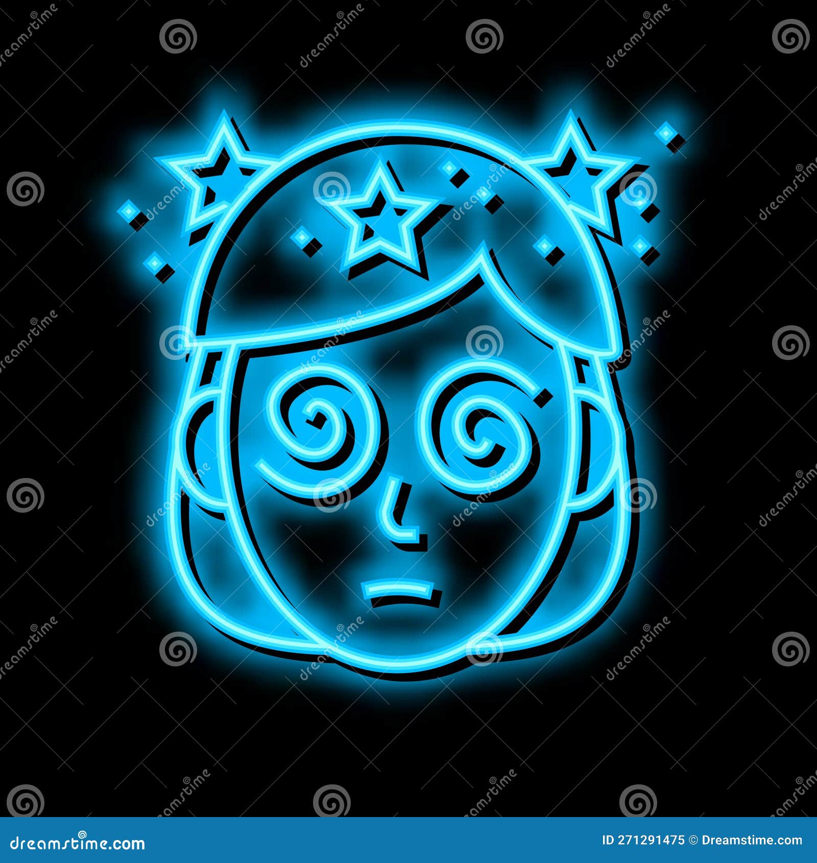 Dizziness Patient Neon Glow Icon Illustration Stock Vector ...