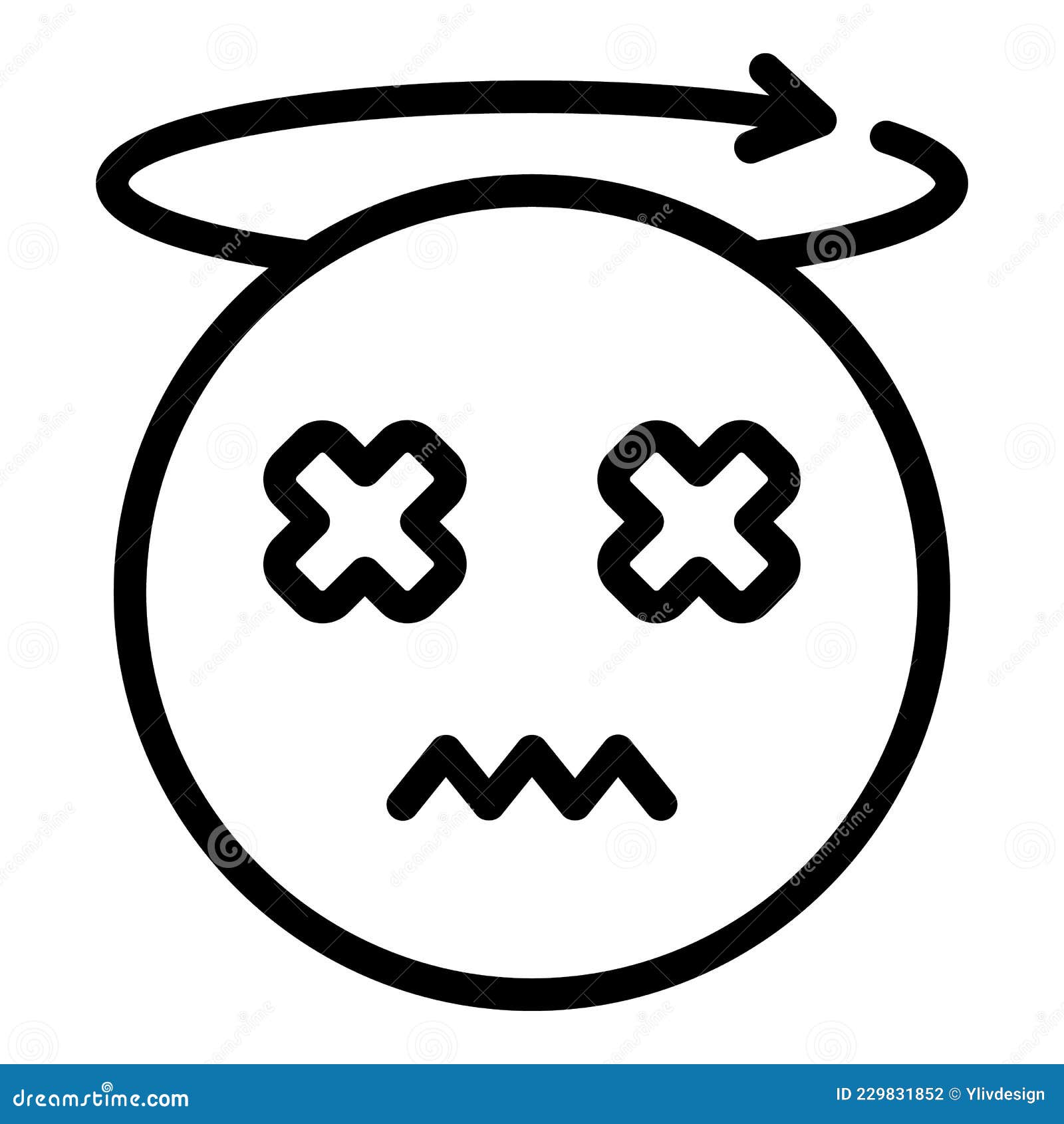 Dizziness Trouble Icon Outline Vector. Headache Stress Stock Vector ...