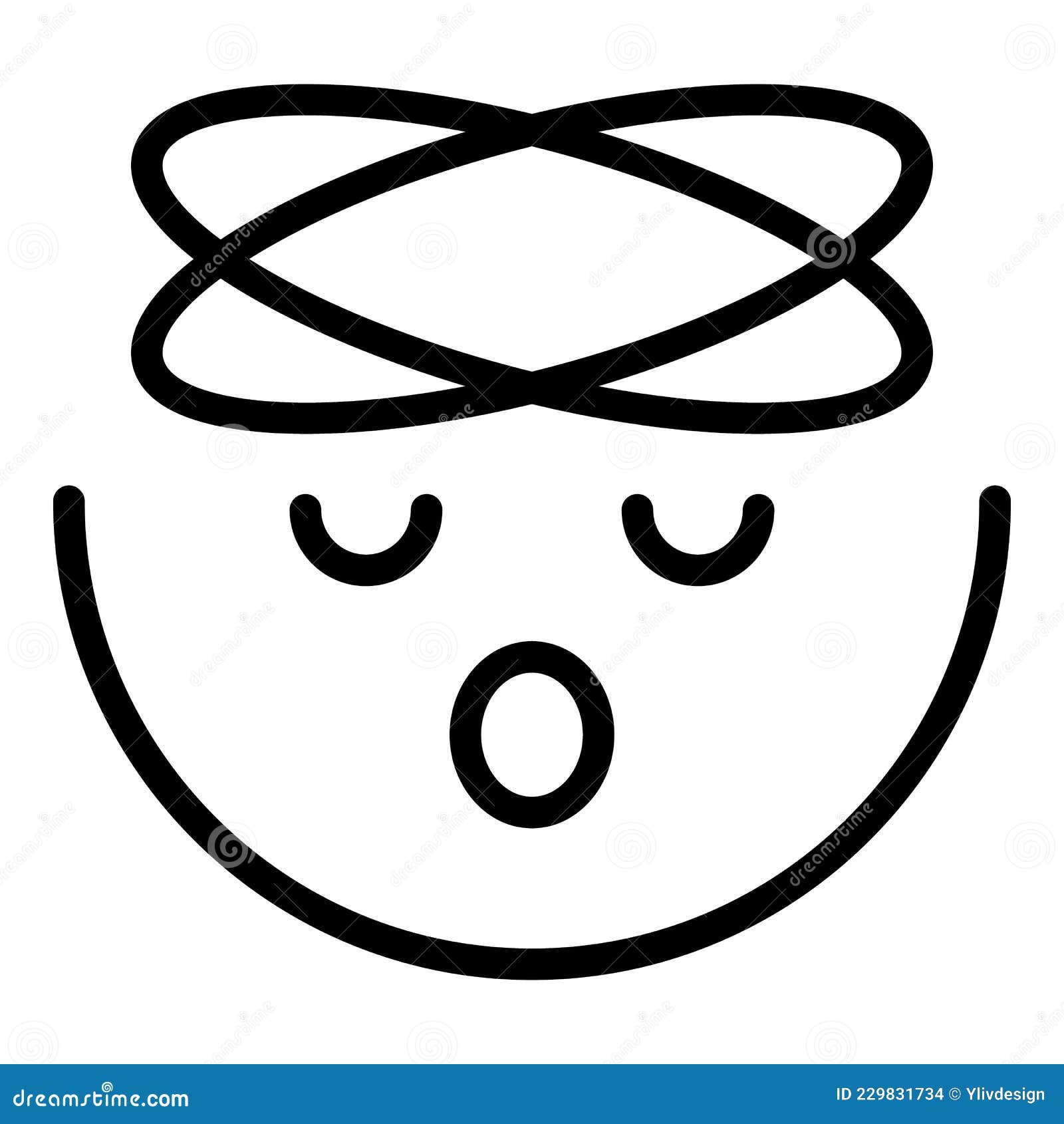 Dizziness Unwell Icon Outline Vector. Dizzy Headache Stock Vector ...