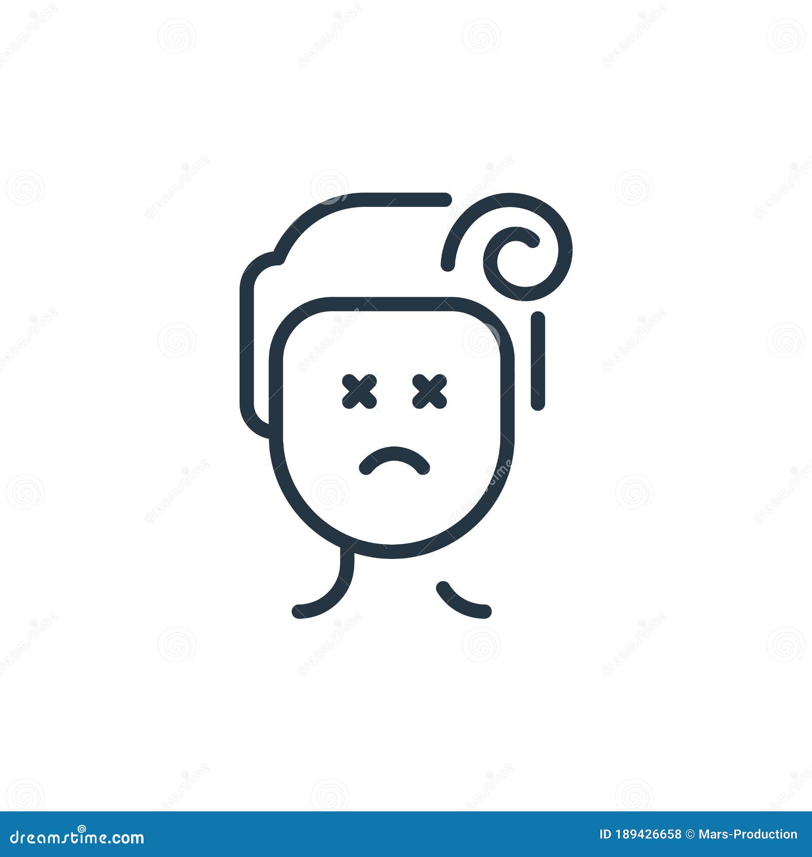 Dizziness Vector Icon Isolated on White Background. Outline, Thin Line ...