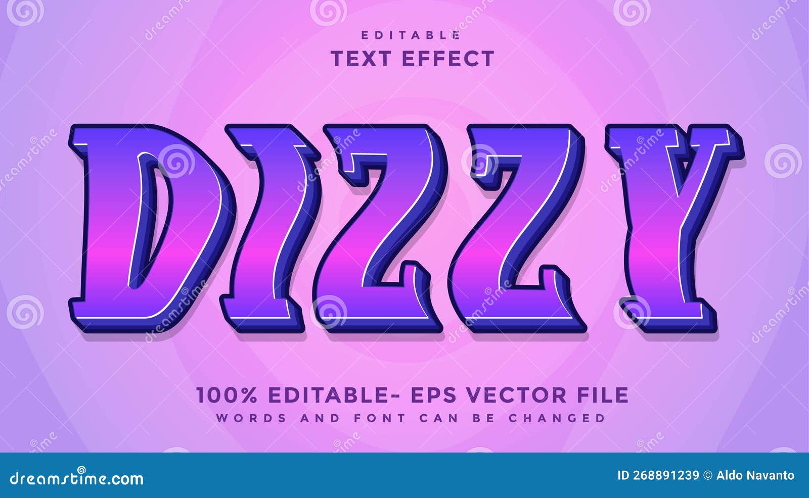 DIzzy Editable Text Effect Design Template Stock Vector - Illustration ...