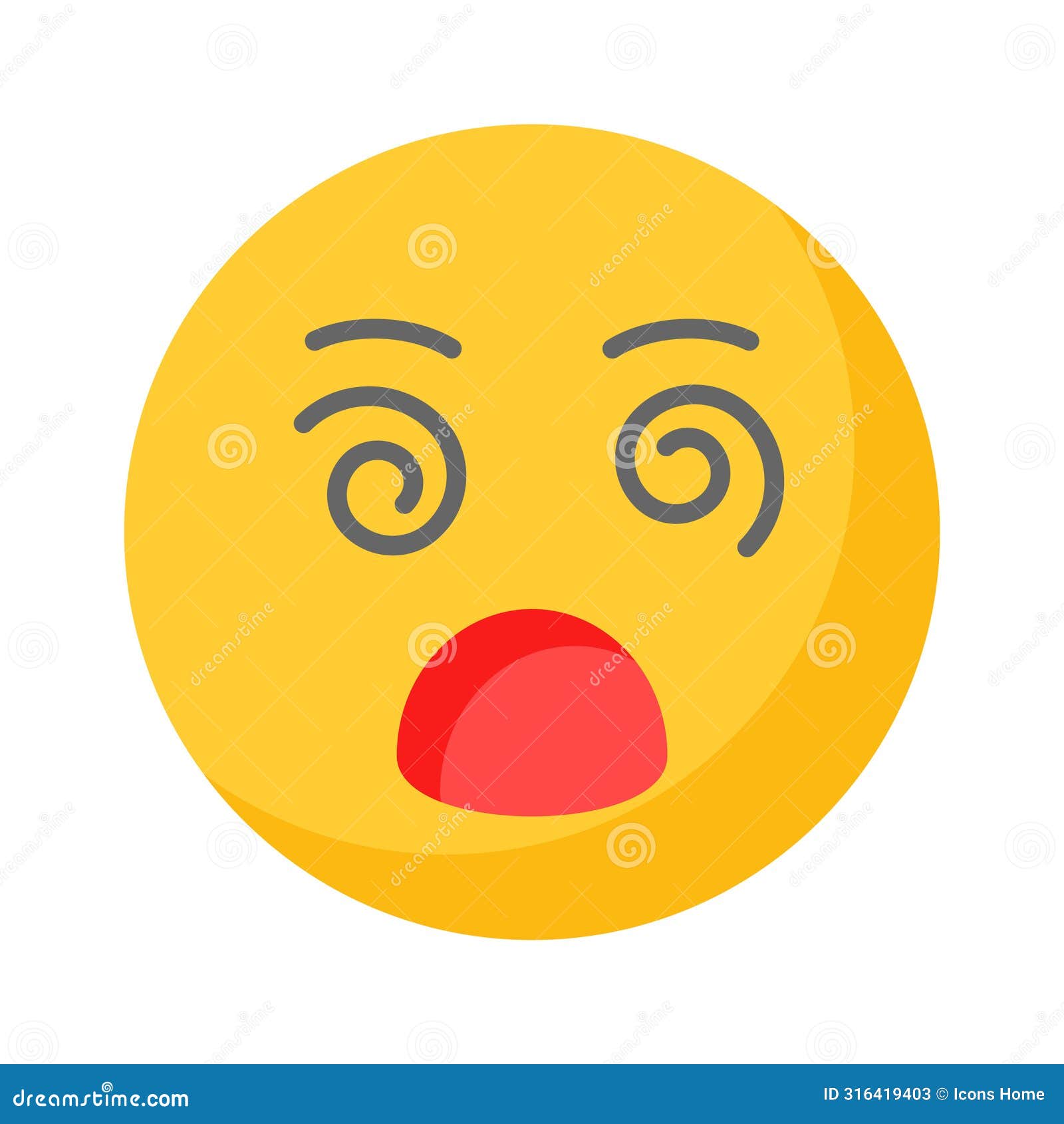 Dizzy Emoji Icon, Dizziness Expression Vector Design Stock Vector ...