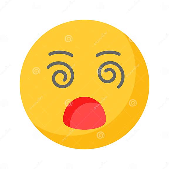 Dizzy Emoji Icon, Dizziness Expression Vector Design Stock Vector ...