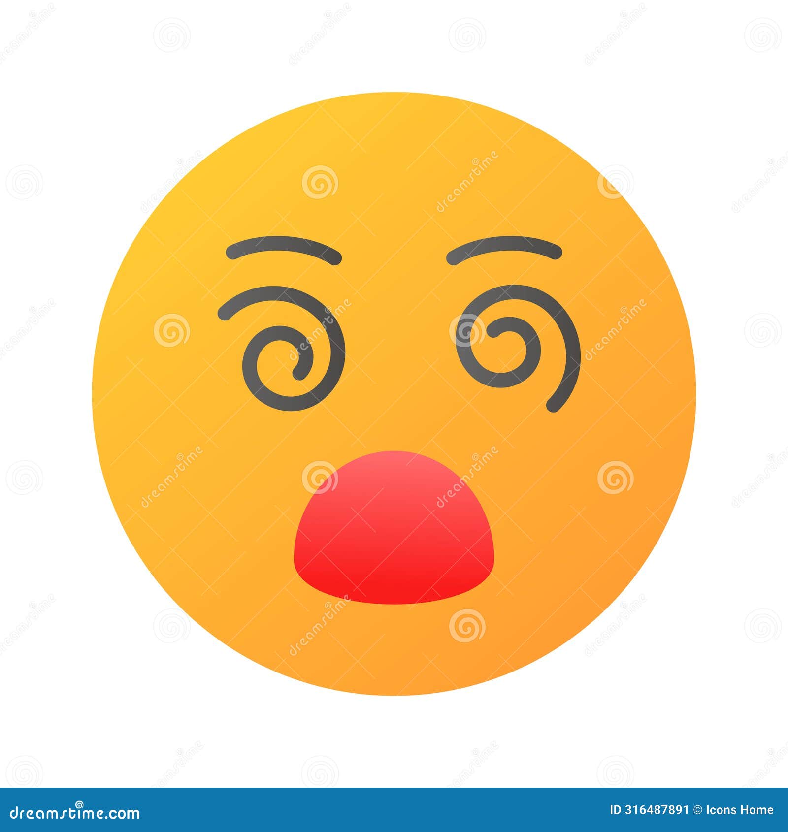 Dizzy Emoji Icon, Dizziness Expression Vector Design Stock Vector ...