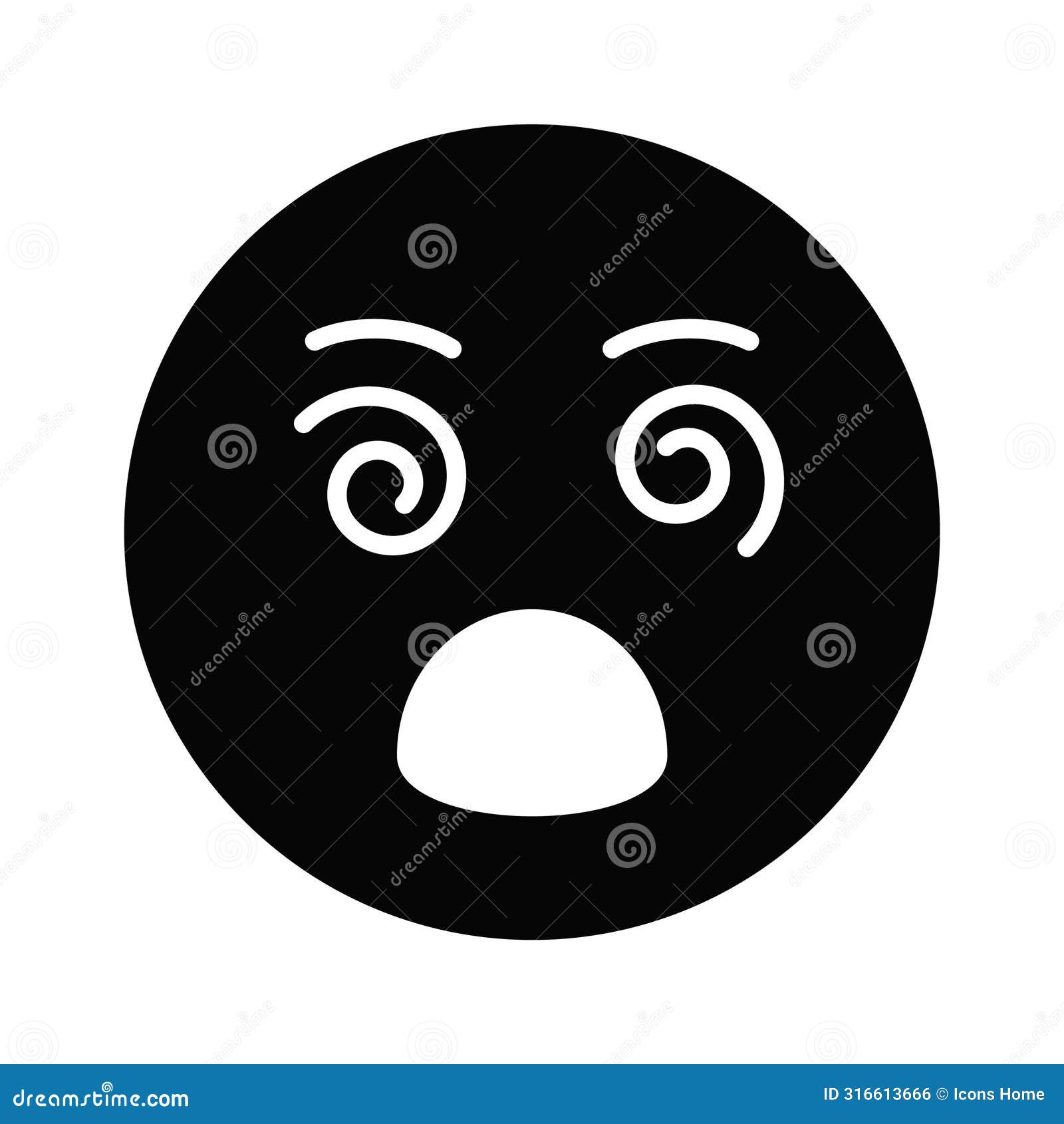 Dizzy Emoji Icon, Dizziness Expression Vector Design Stock Vector ...