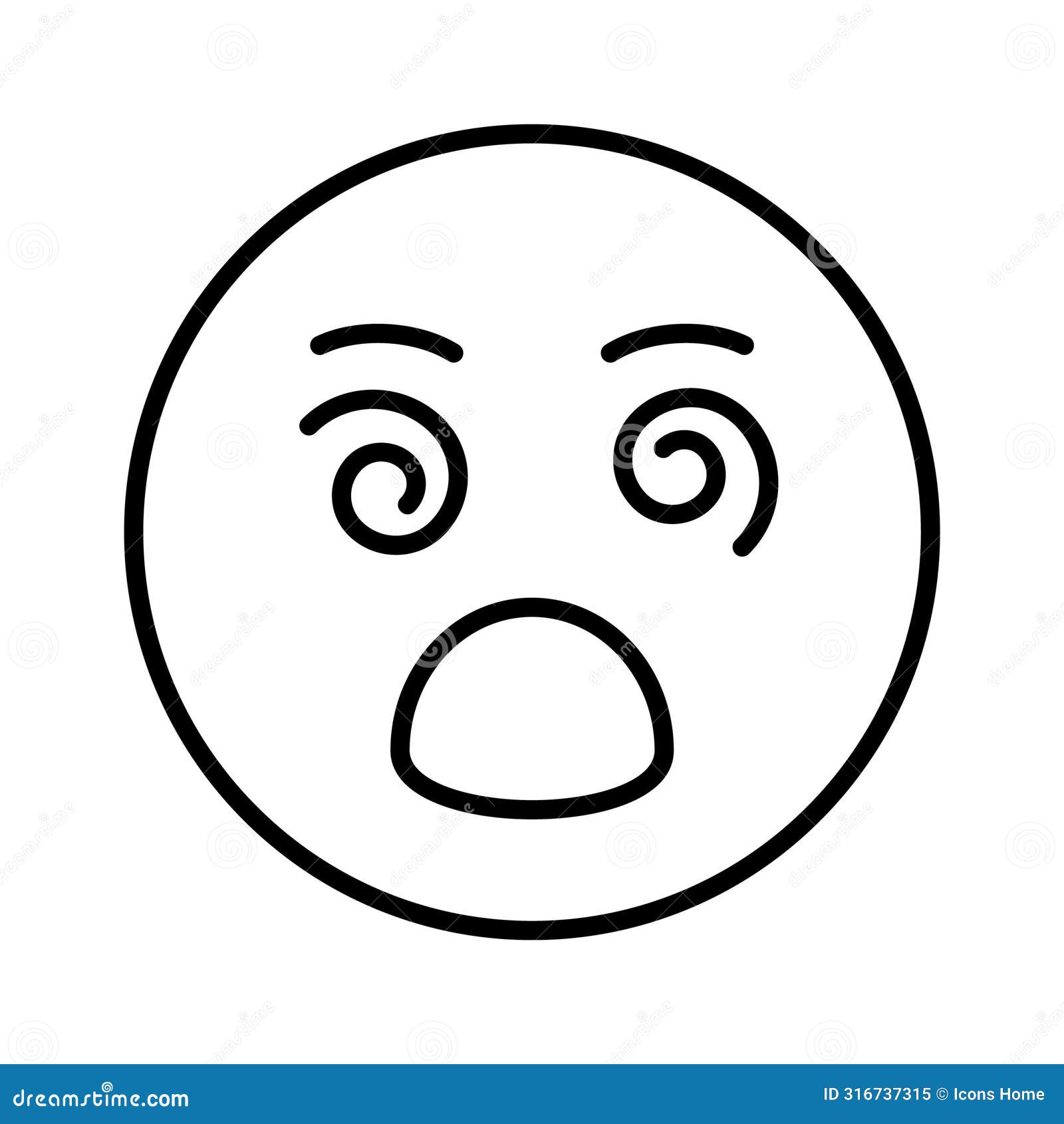 Dizzy Emoji Icon, Dizziness Expression Vector Design Stock Vector ...