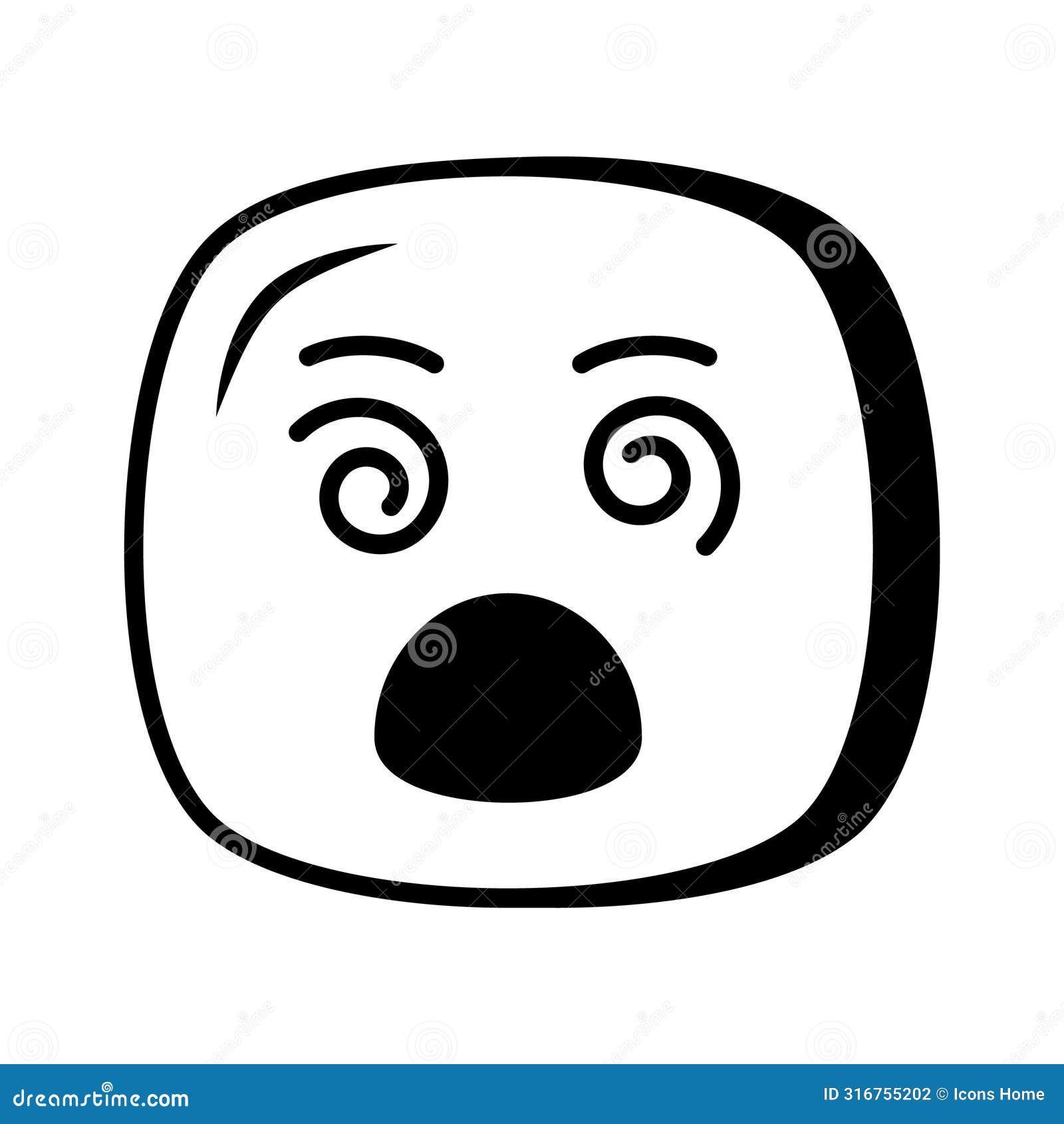 Dizzy Emoji Icon, Dizziness Expression Vector Design Stock Vector ...