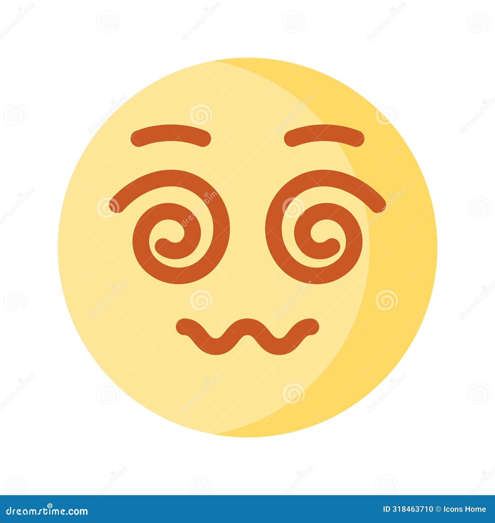 Dizzy Emoji Icon, Dizziness Expression Vector Design Stock Illustration ...