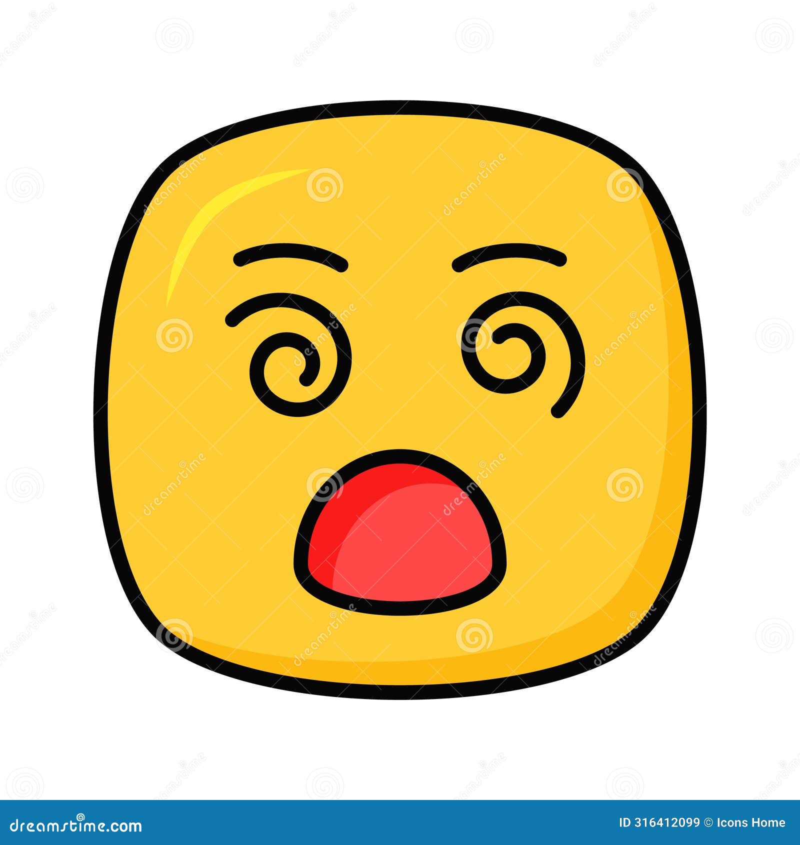 Dizzy Emoji Icon, Dizziness Expression Vector Design Stock Vector ...