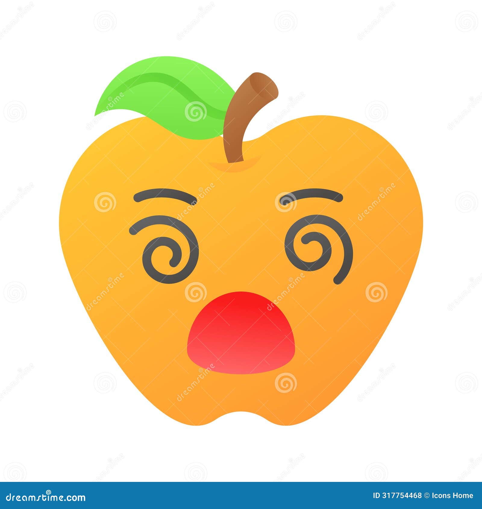 Dizzy Emoji Icon, Dizziness Expression Vector Design Stock Illustration ...