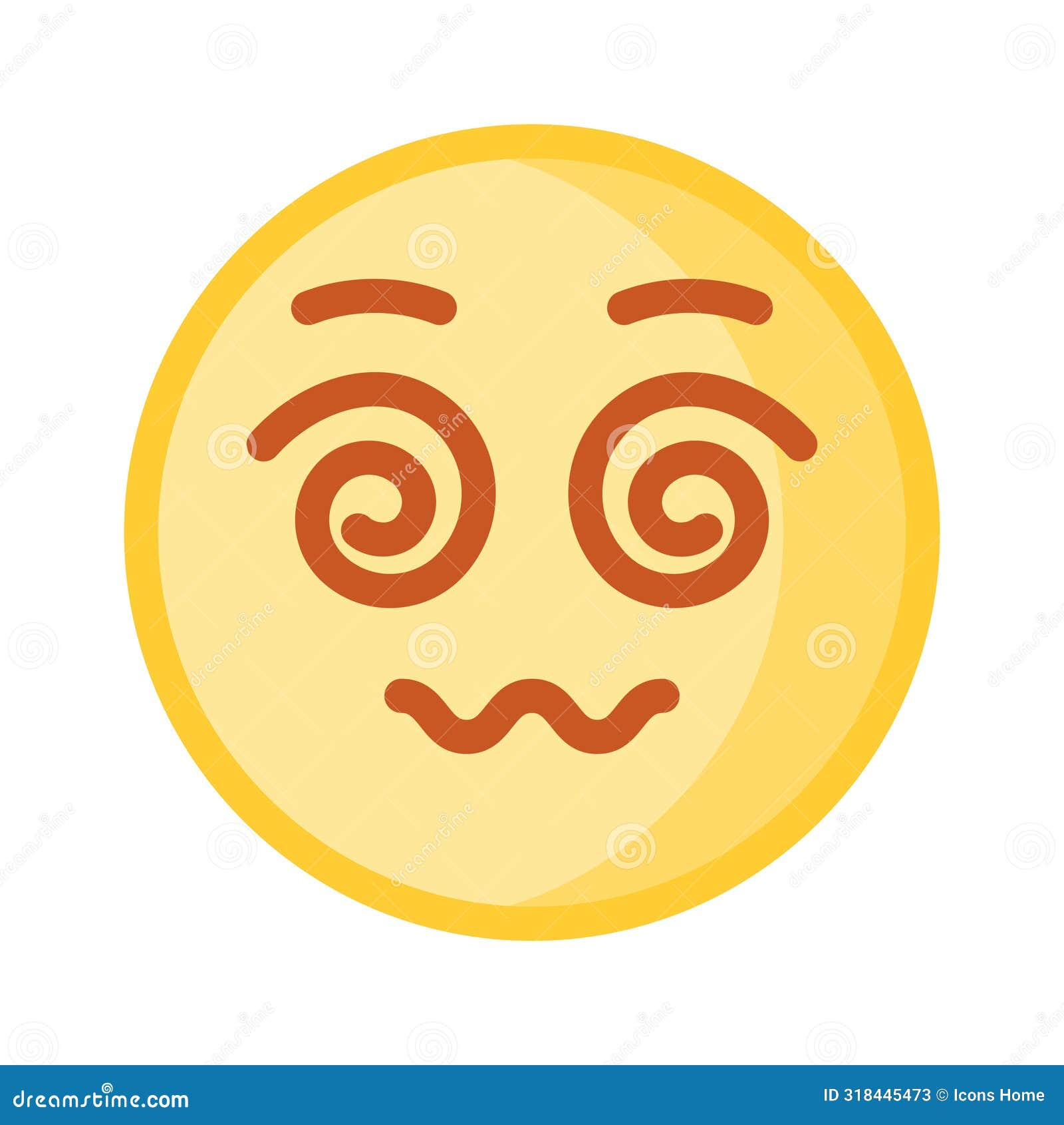 Dizzy Emoji Icon, Dizziness Expression Vector Design Stock Illustration ...