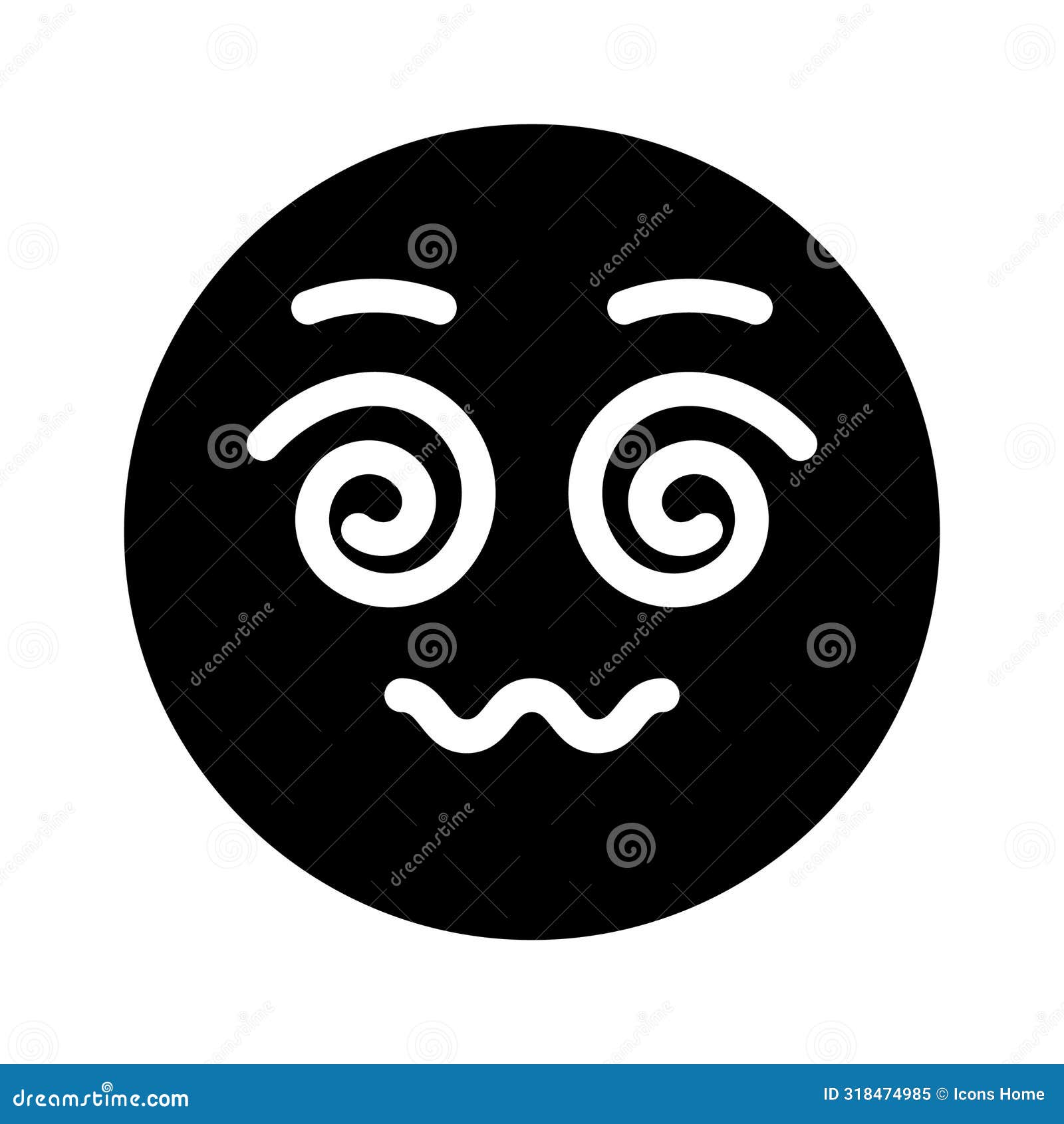 Dizzy Emoji Icon, Dizziness Expression Vector Design Stock Vector ...