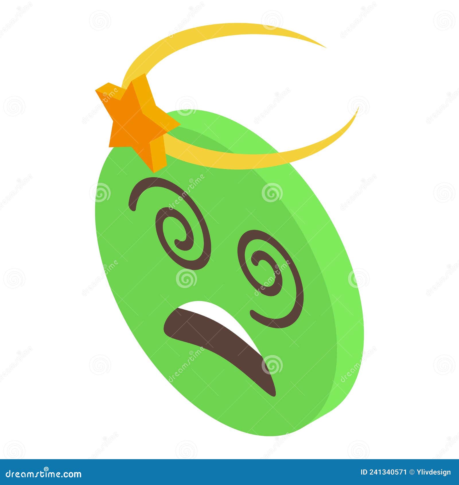 Dizzy Emoji Face. Cross Eyes Emoticon Vector Icon. Sad Smiley ...