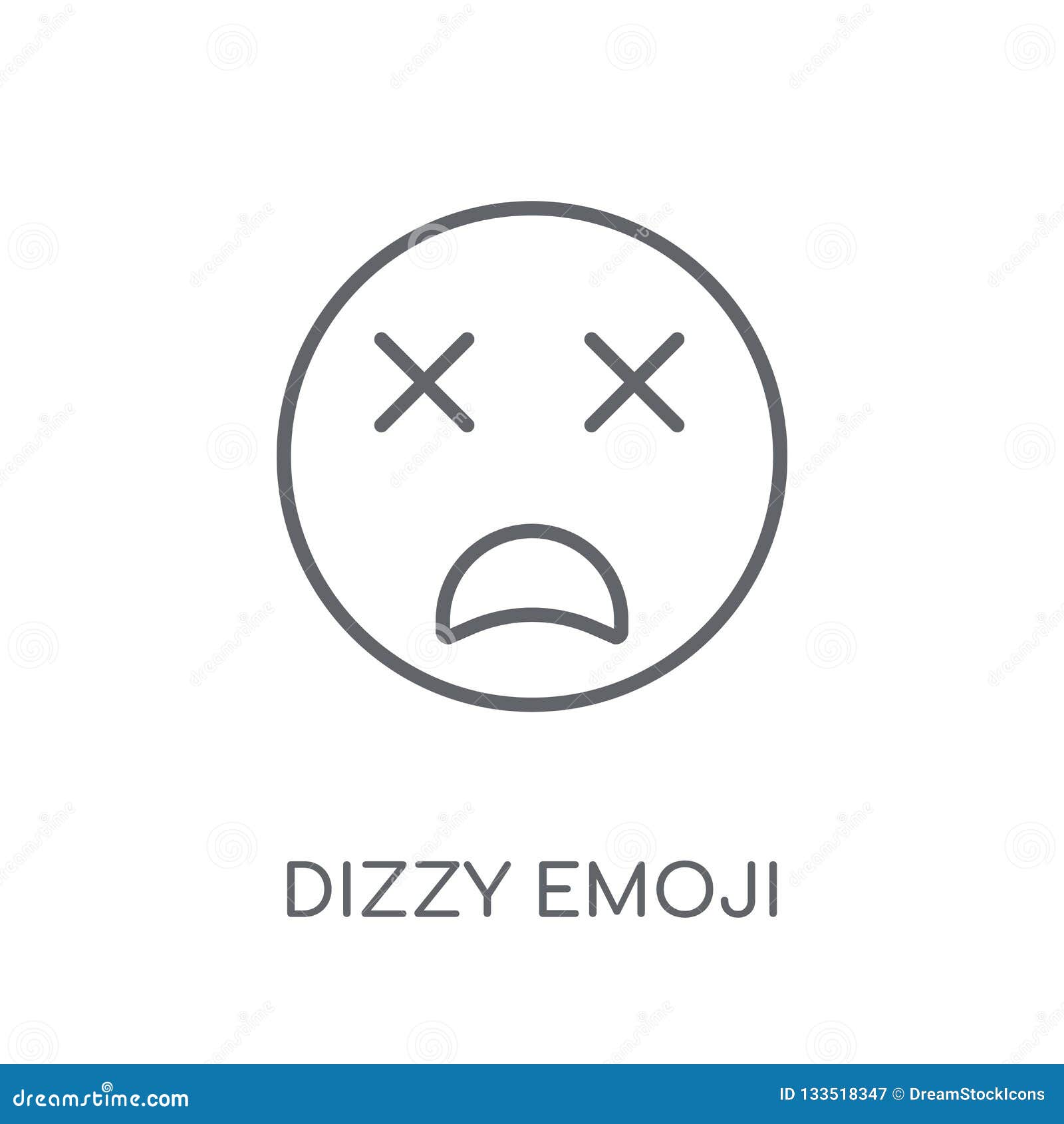 Dizzy Emoji Linear Icon. Modern Outline Dizzy Emoji Logo Concept Stock ...