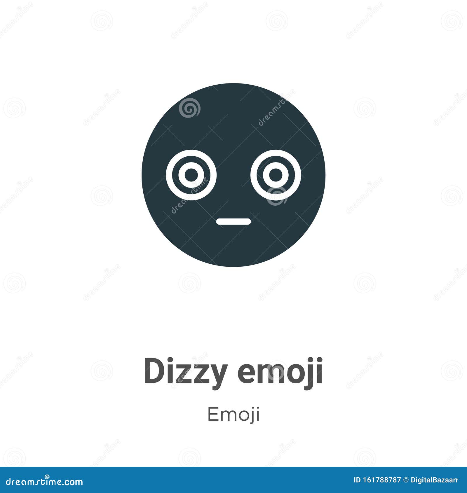 Dizzy Emoji Vector Icon On White Background. Flat Vector Dizzy Emoji ...