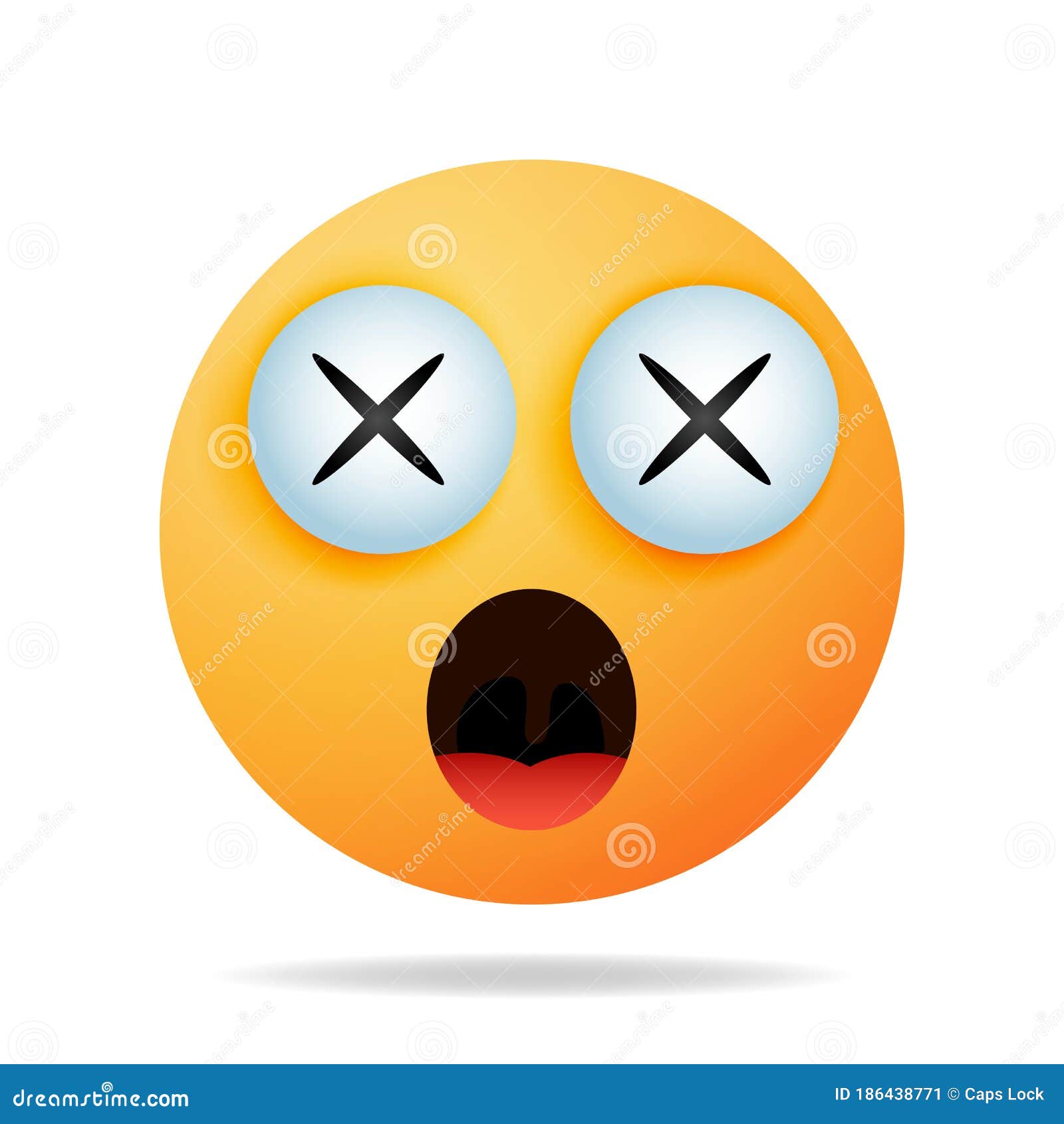 Dizzy Emoji - a Yellow Face with a Confused and Dizzy Expression Stock ...