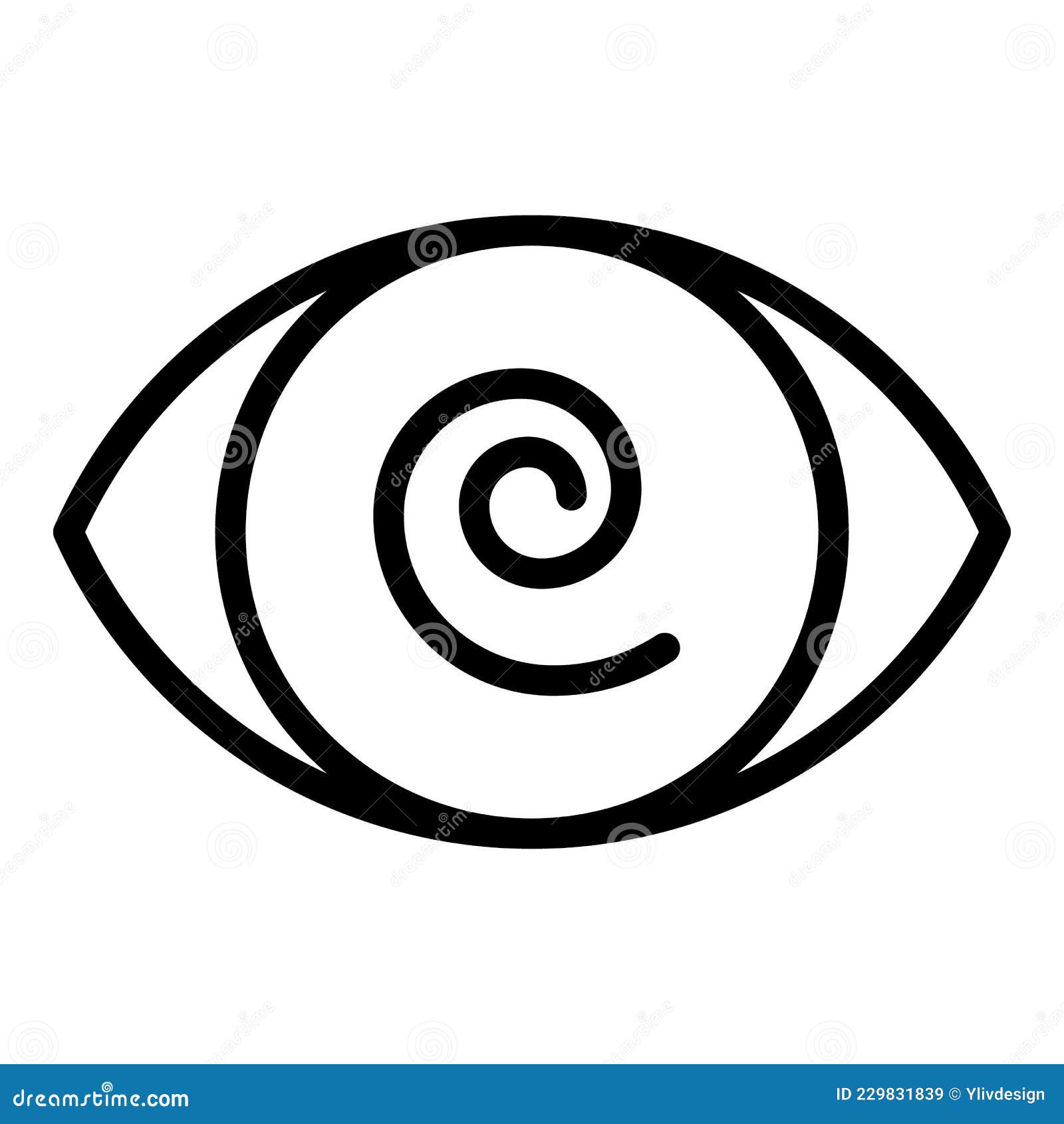 Dizzy Eye Icon Outline Vector. Head Sick Stock Vector - Illustration of ...