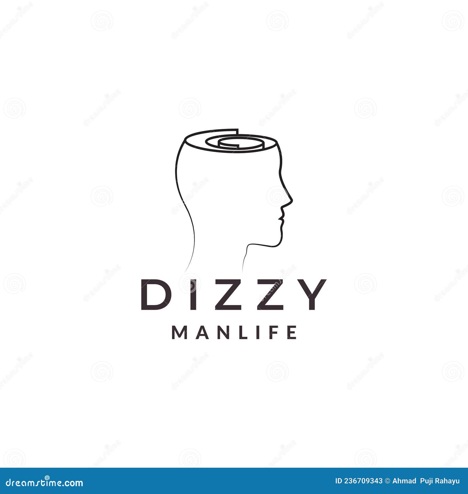 Dizzy Man Head Line Logo Symbol Icon Vector Graphic Design Illustration ...