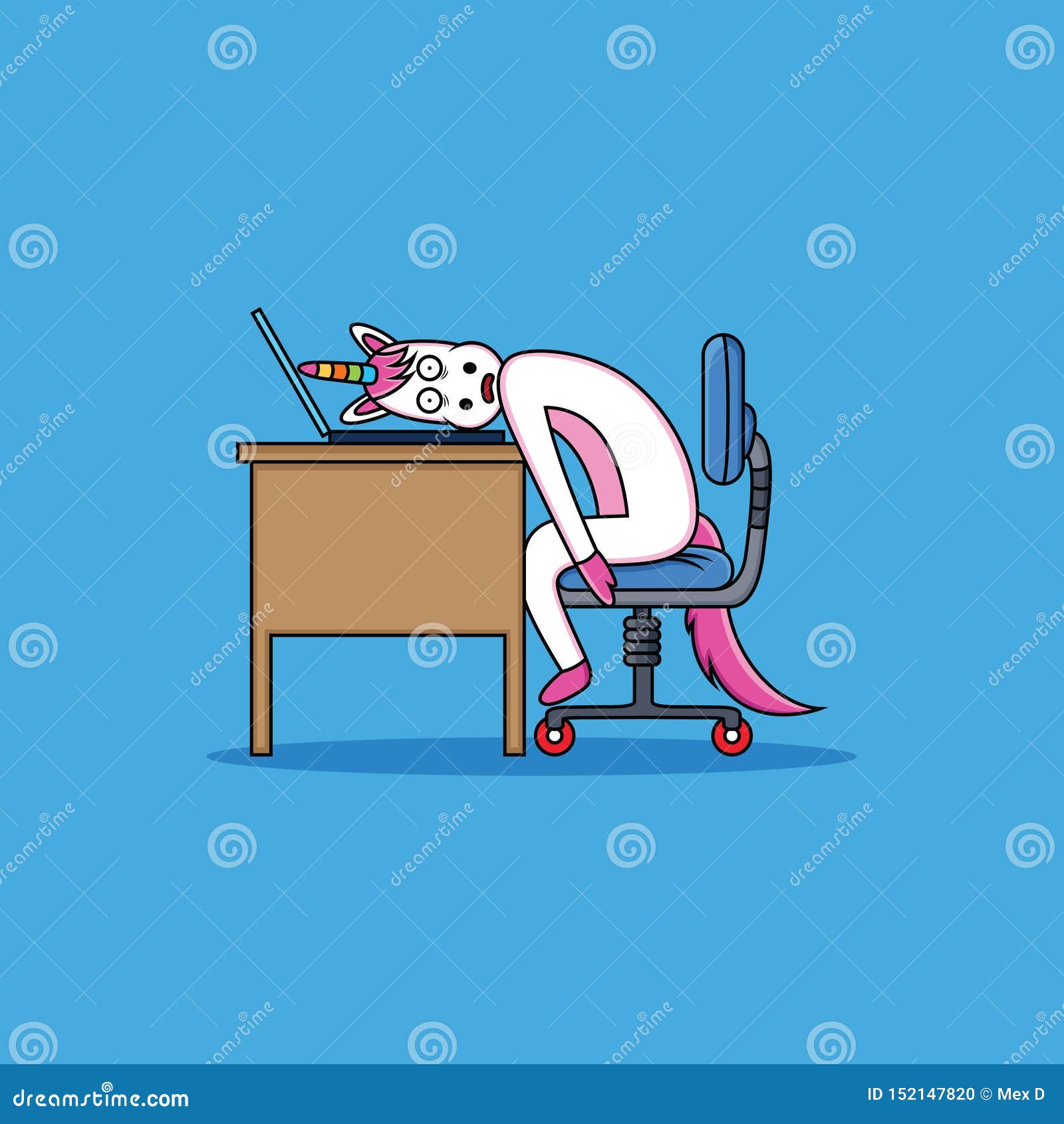 Dizzy Unicorn Cartoon in Work Stock Photo - Image of icon, pretty ...