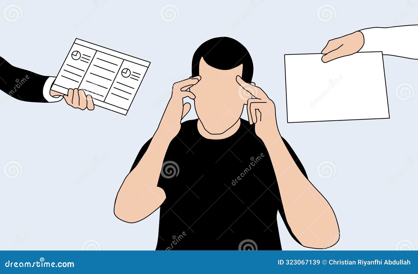 Dizzy because of the Work Piling Up Stock Illustration - Illustration ...