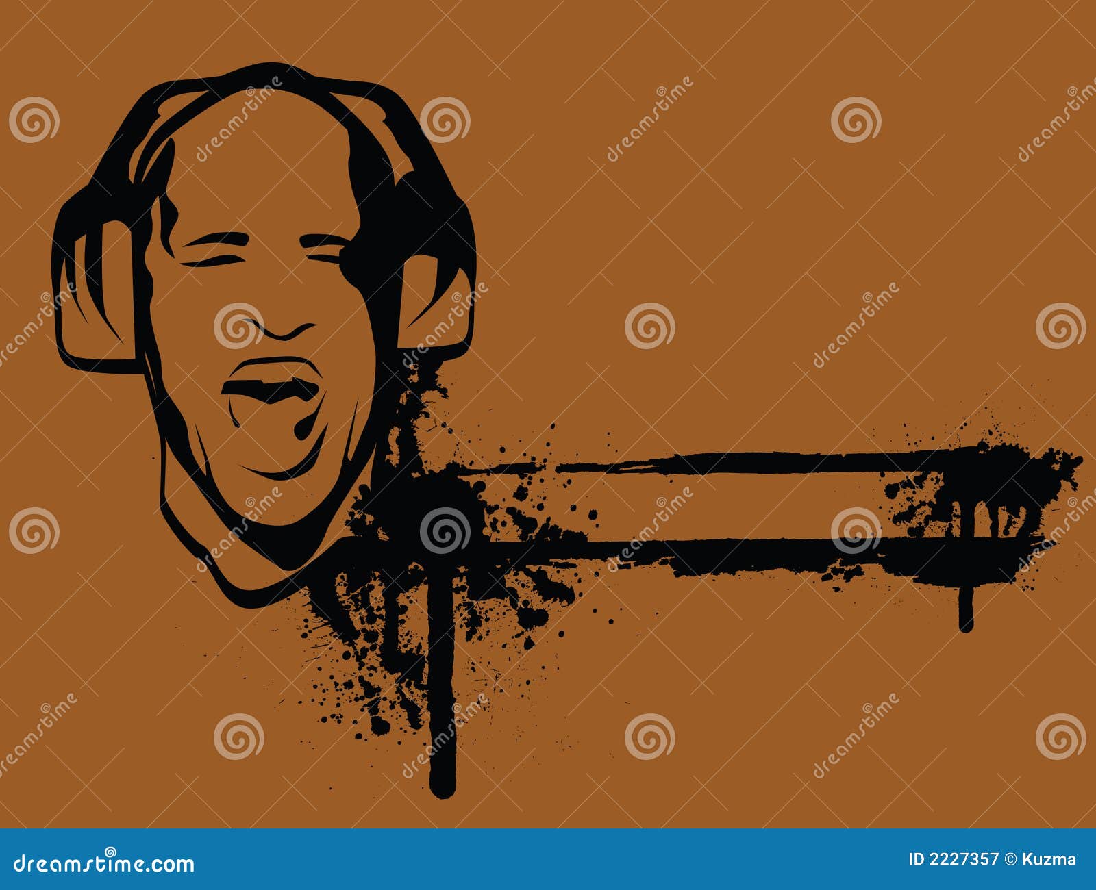 Dj stock illustration. Illustration of retro, circle, grunge - 2227357