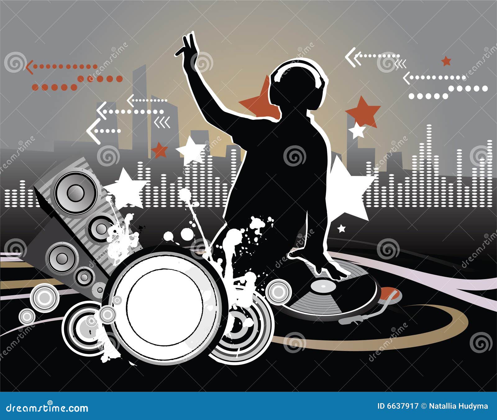 Dj stock illustration. Illustration of frame, player, design - 6637917
