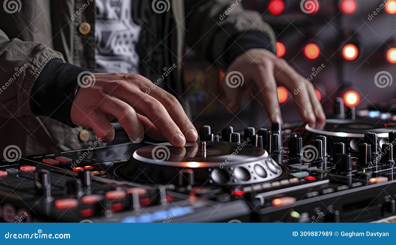 Dj in Action, Close Up of a Dj at Work, Dj at the Party, Dj is Mixing ...