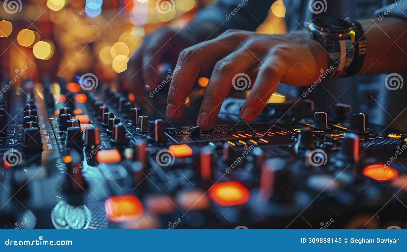 Dj in Action, Close Up of a Dj at Work, Dj at the Party, Dj is Mixing ...