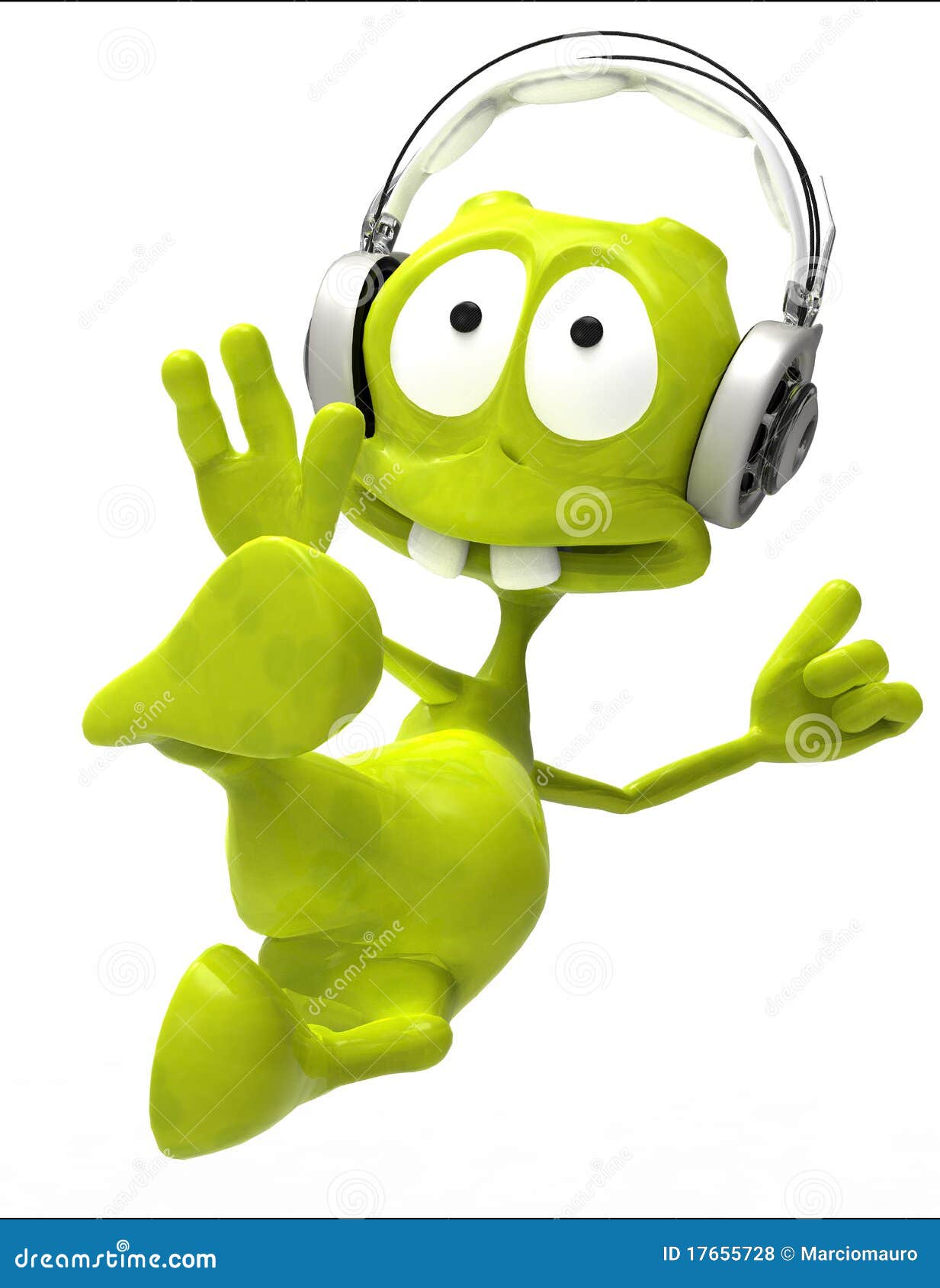 Dj Alien Cartoon Karate Jump Stock Illustration - Illustration of ...