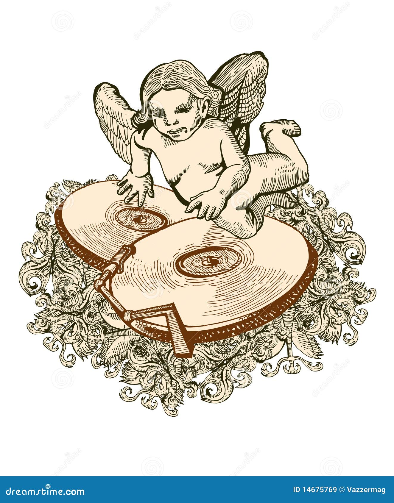 Dj angel stock illustration. Illustration of entertainment - 14675769