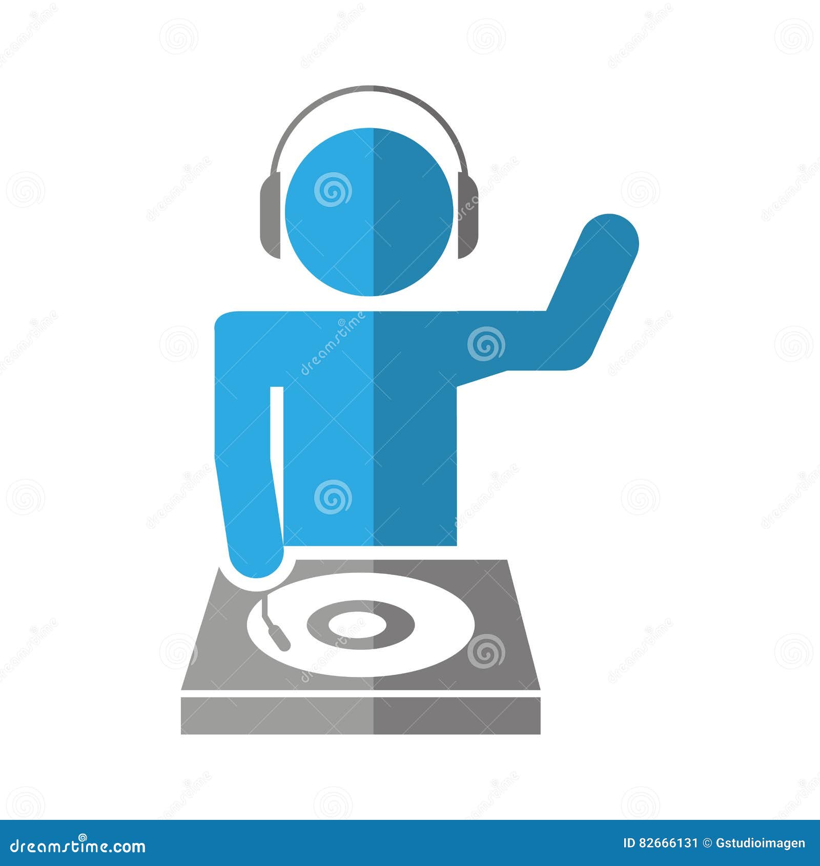 Dj avatar playing music stock illustration. Illustration of equipment ...