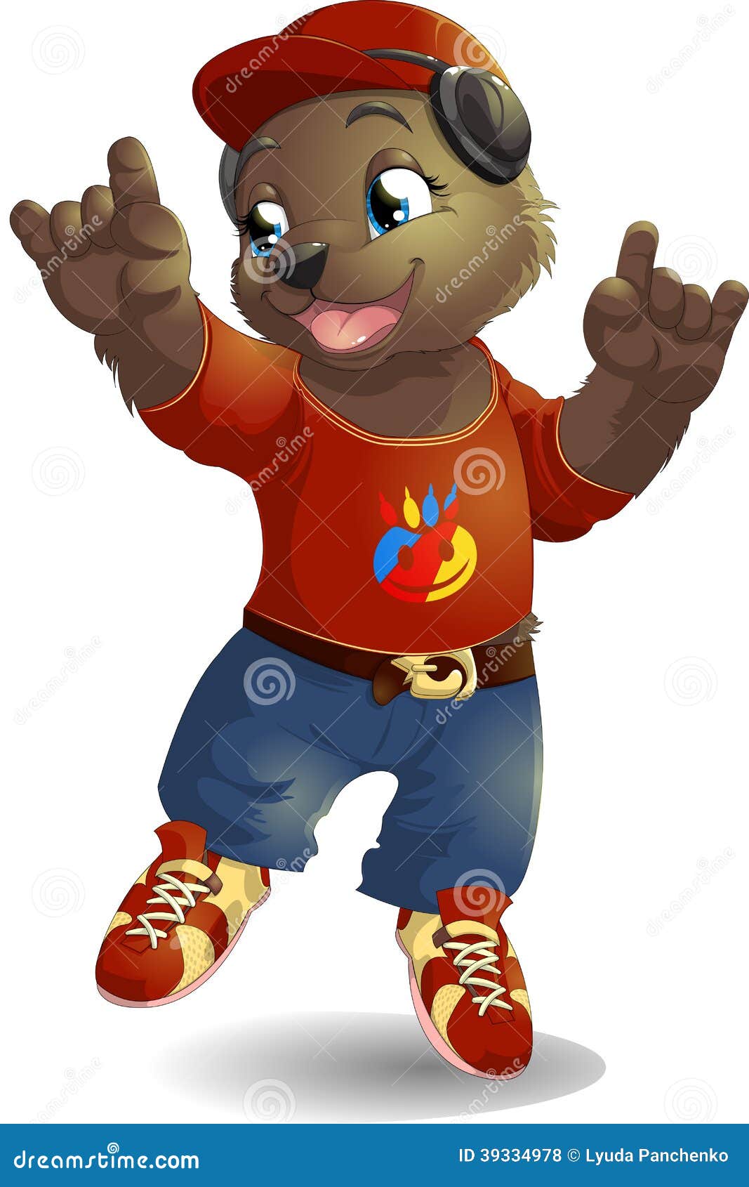 Dj bear stock vector. Illustration of small, embracing - 39334978