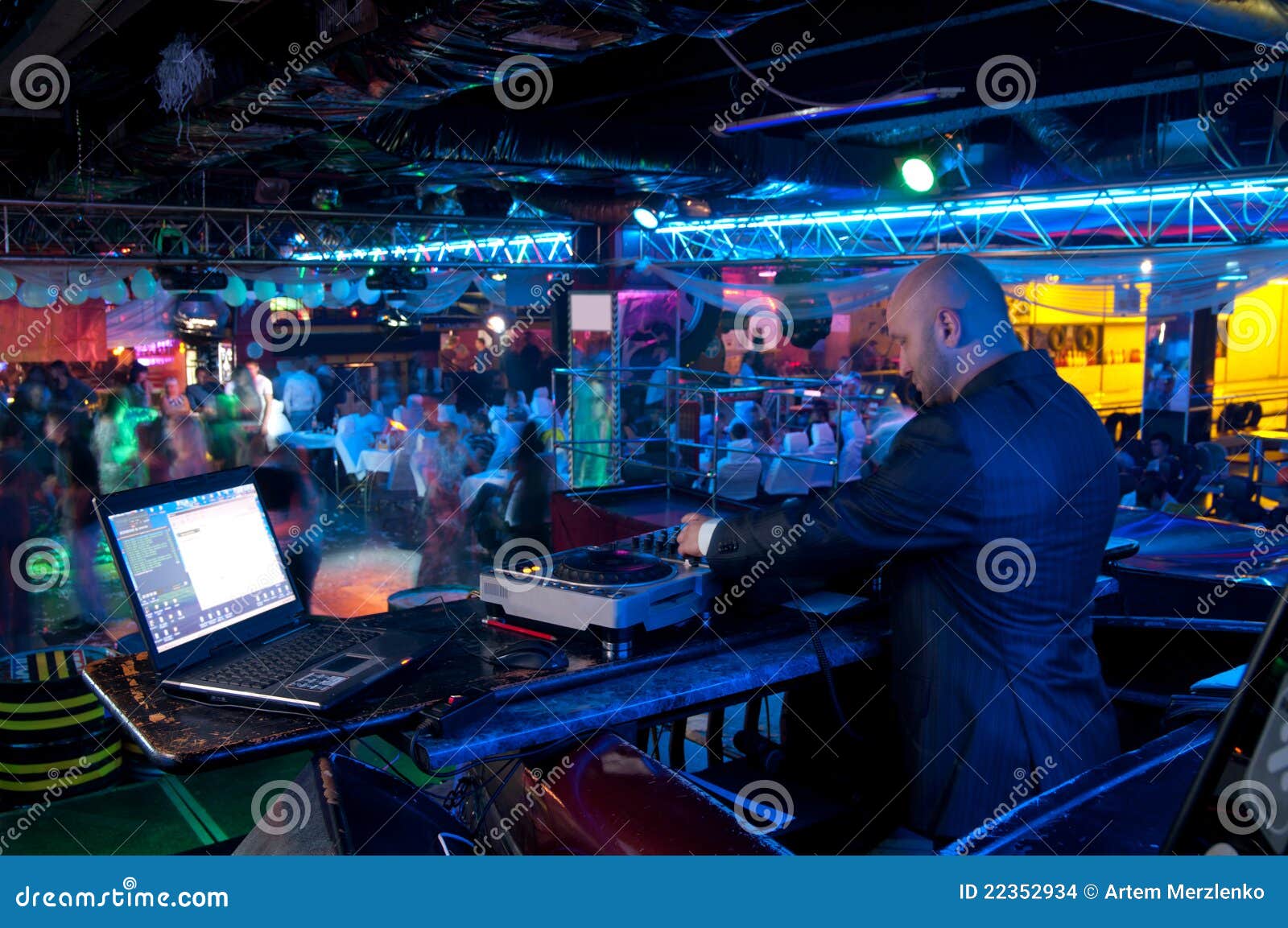 DJ Behind the Control Panel Stock Photo - Image of music, dancing: 22352934