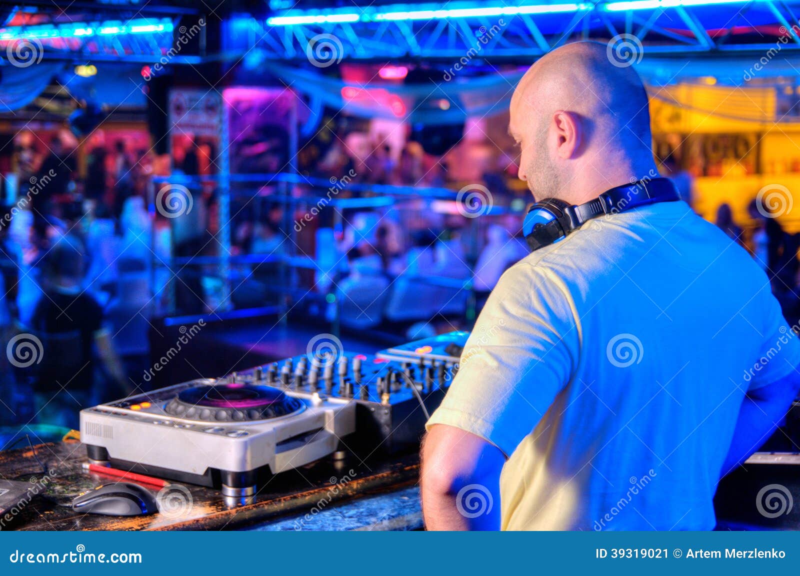 DJ Behind the Control Panel Stock Image - Image of entertainment ...