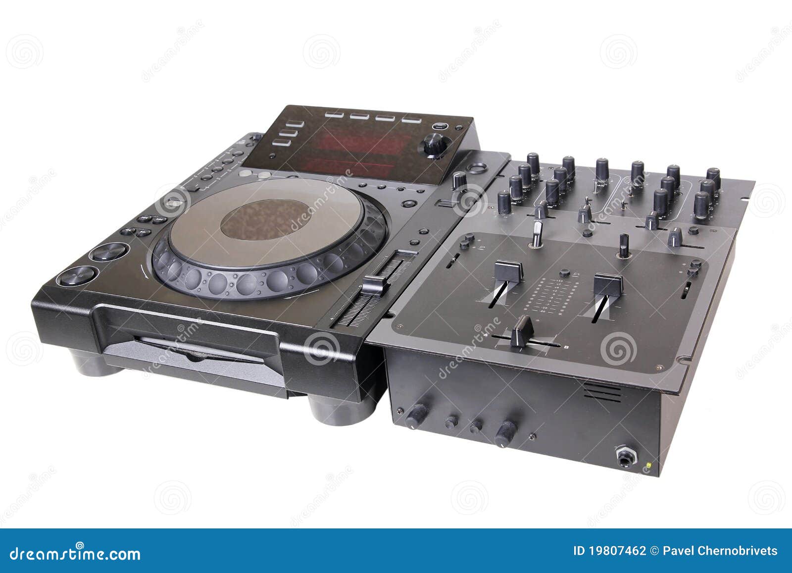 Dj cd player and mixer stock photo. Image of stereo, deejaying - 19807462