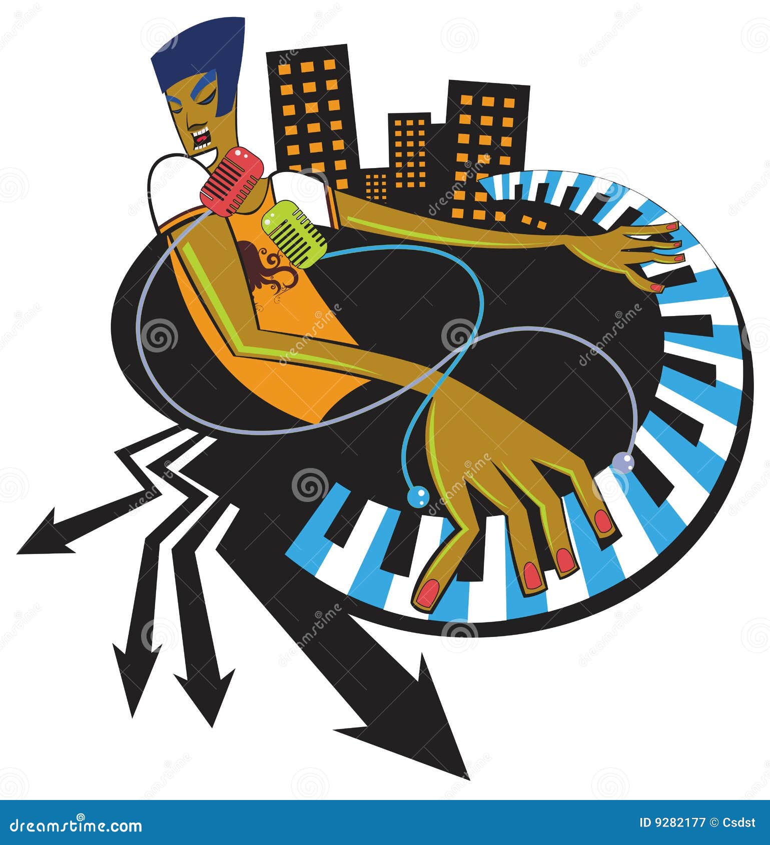 DJ character stock vector. Illustration of arrow, nightlife - 9282177