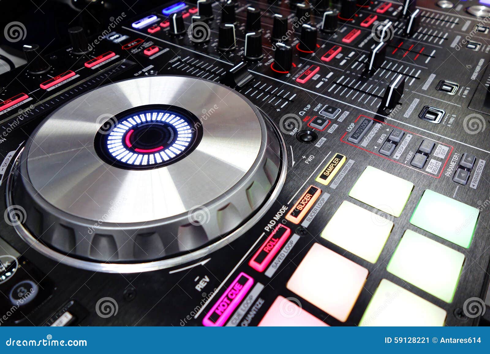 DJ console stock image. Image of console, mixing, disco - 59128221