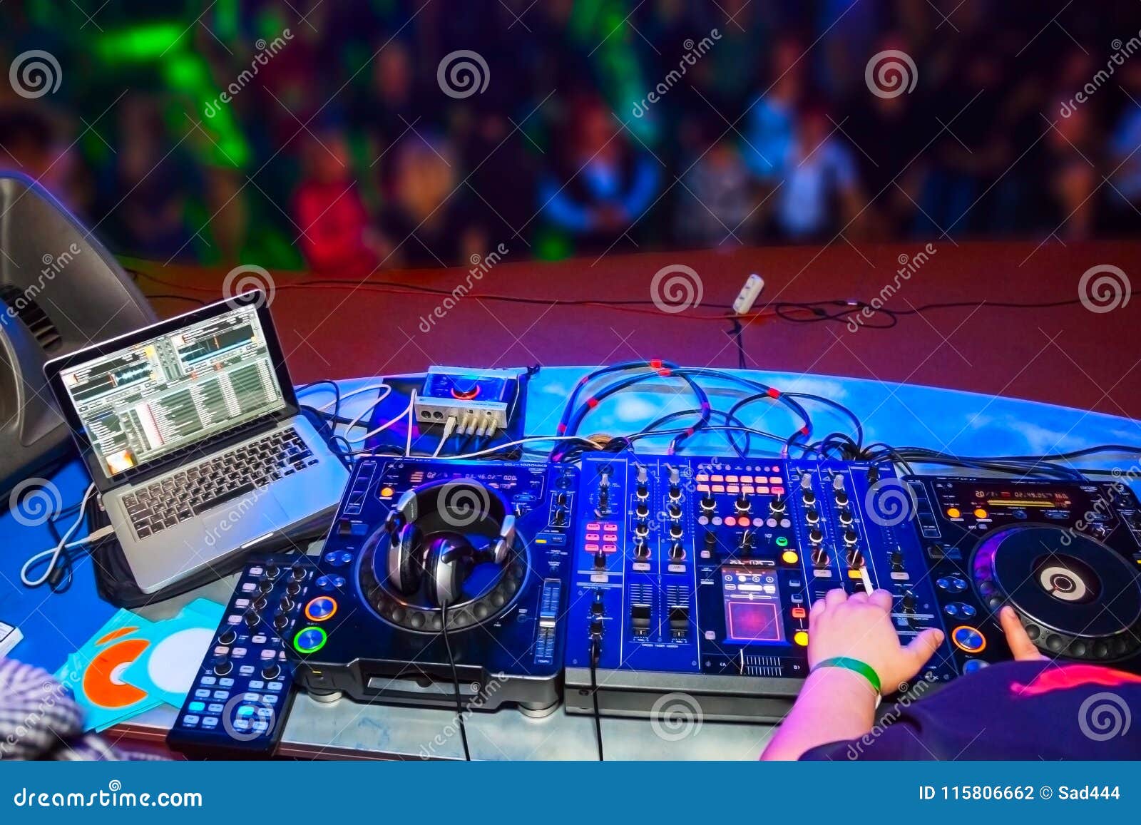 DJ console stock photo. Image of play, mixing, beat - 115806662