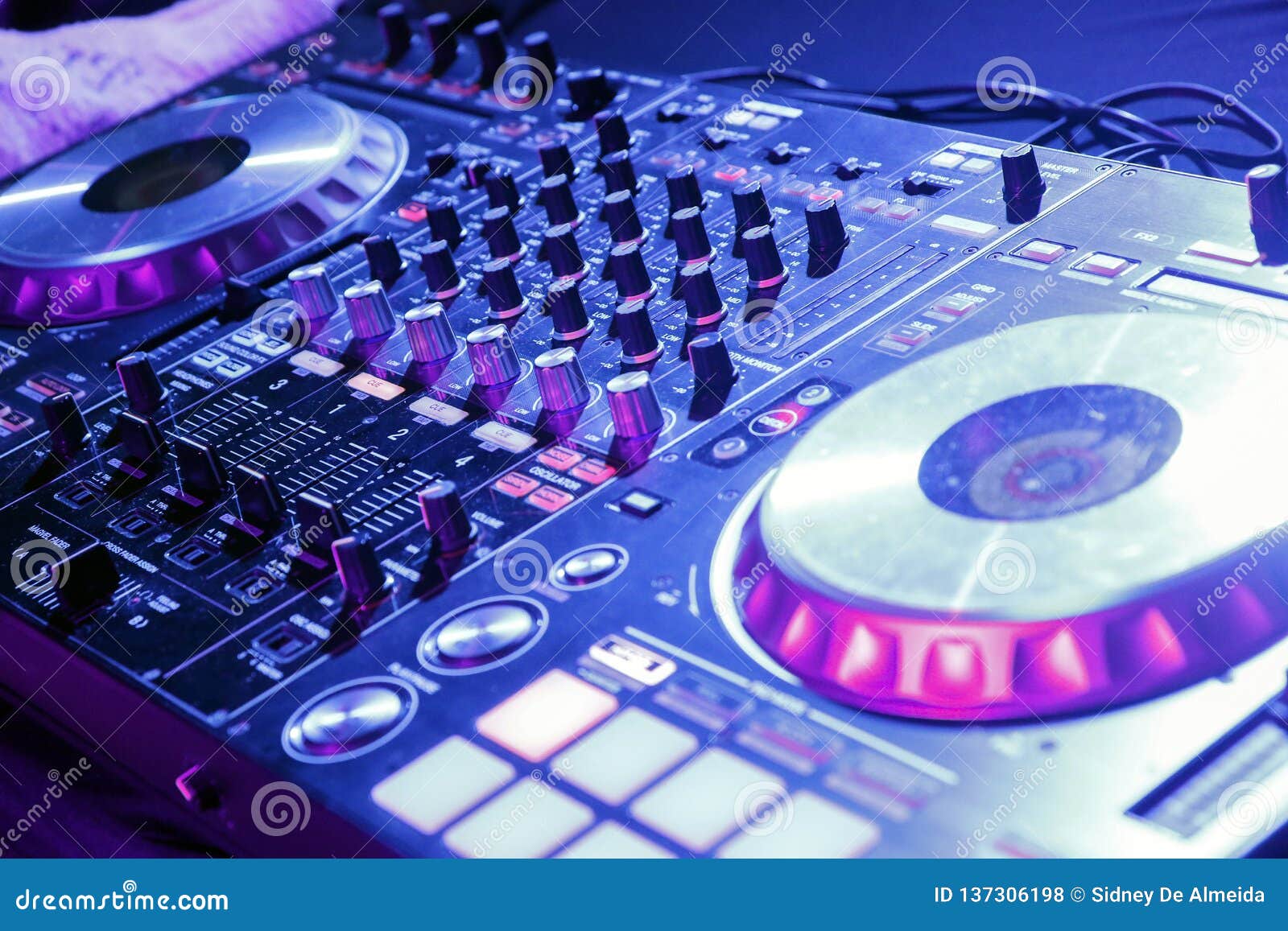 DJ Control Gear, Electronic Night Party Stock Photo - Image of mixer ...
