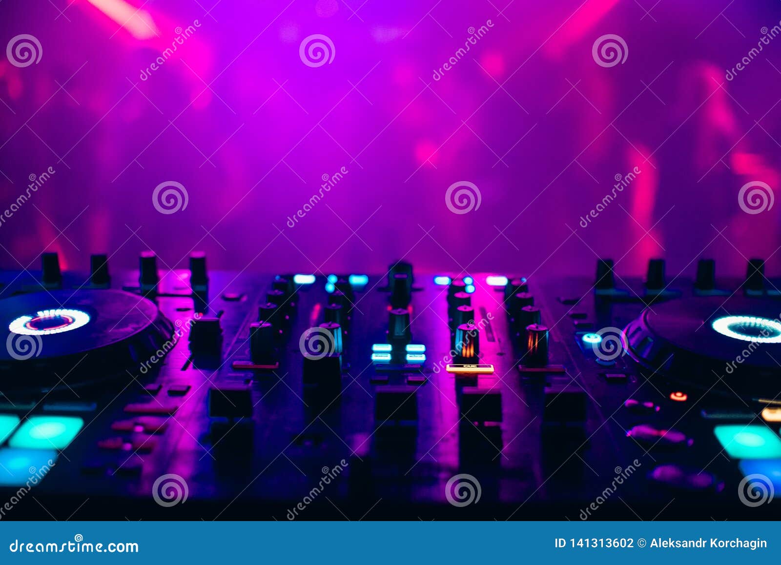 DJ Controller Panel on for Professional Music and Sound Stock Photo ...