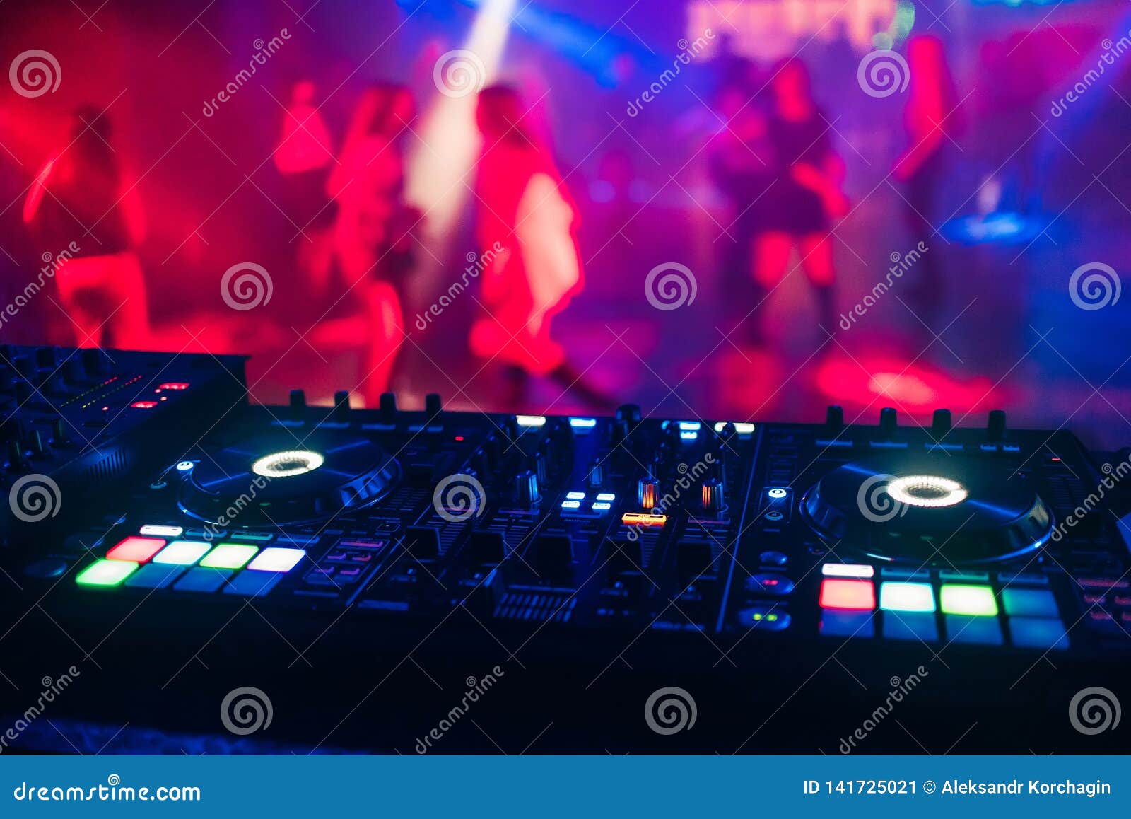 DJ Controller Panel on for Professional Music and Sound Stock Image ...