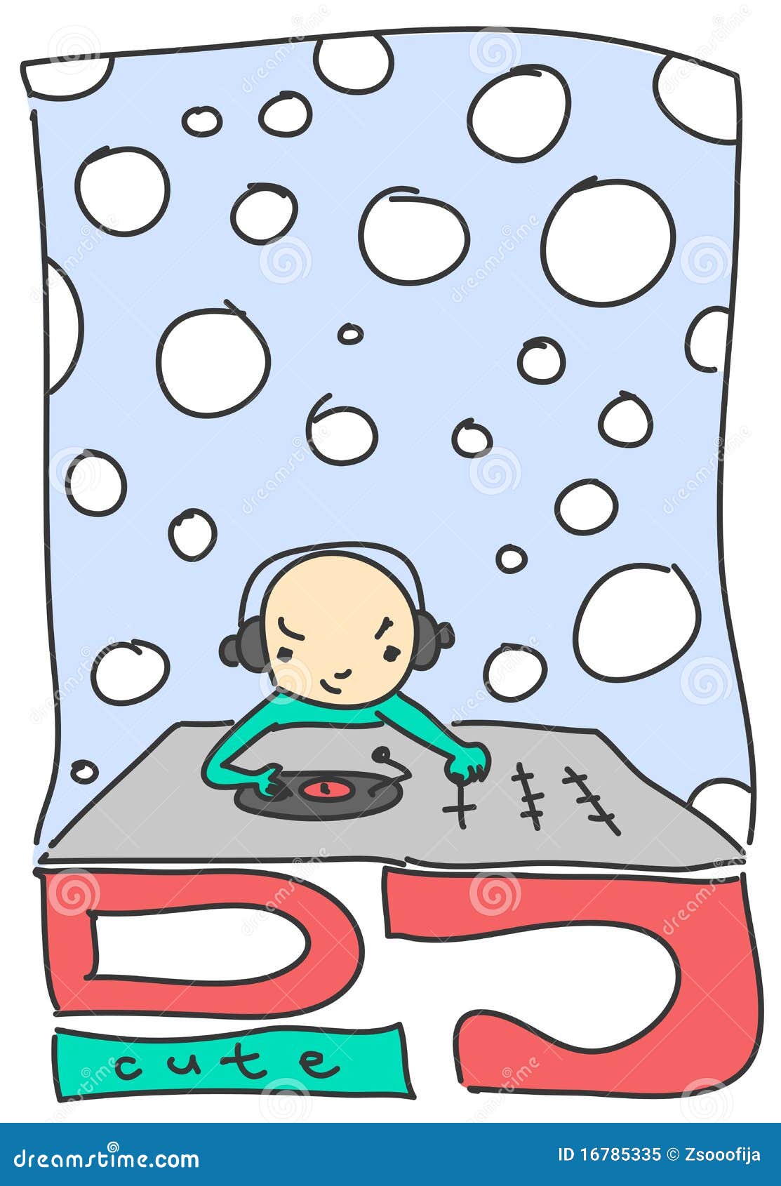 DJ cute stock vector. Illustration of cute, music, scratch - 16785335