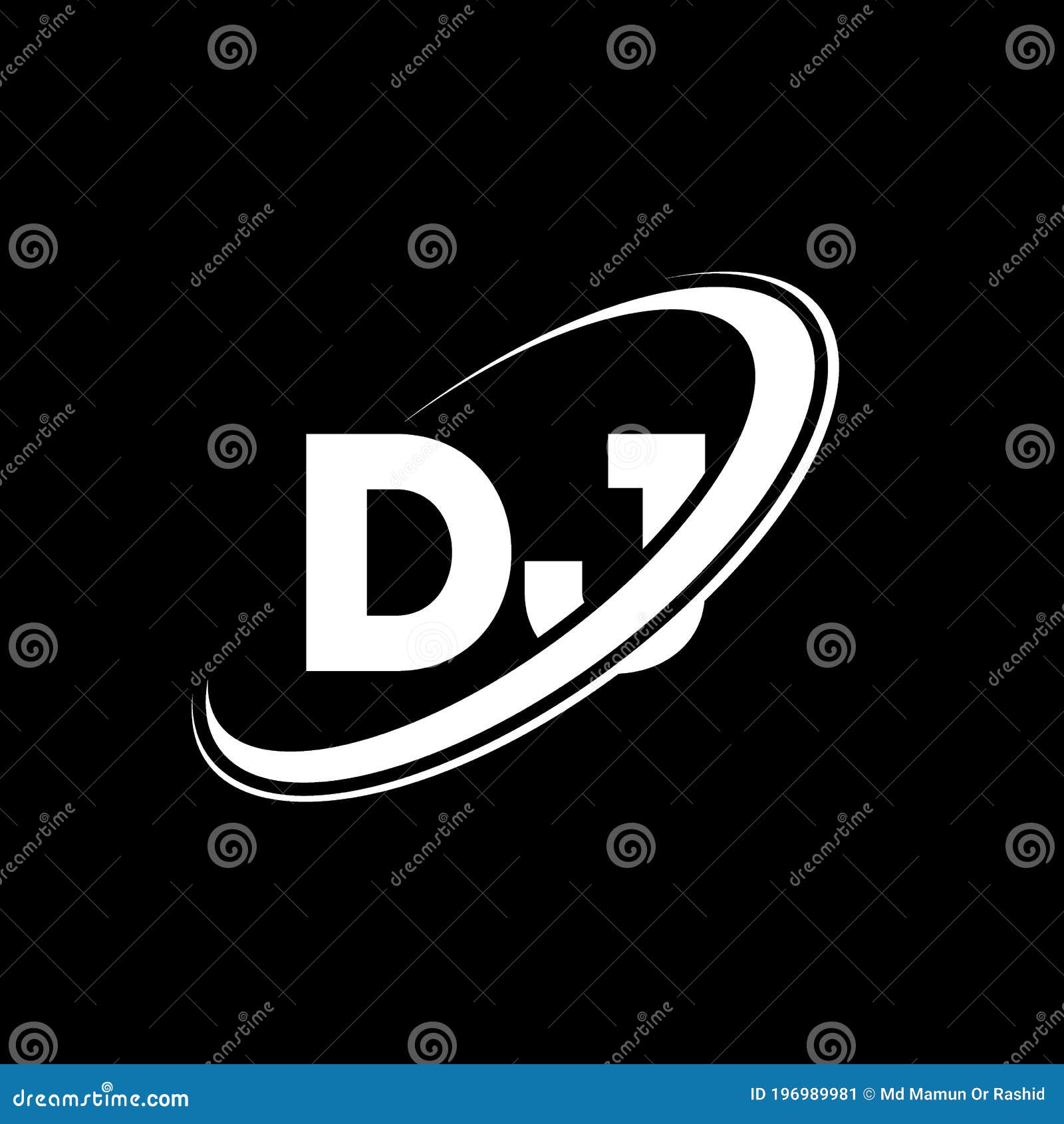 DJ D J Letter Logo Design. Initial Letter DJ Linked Circle Uppercase ...