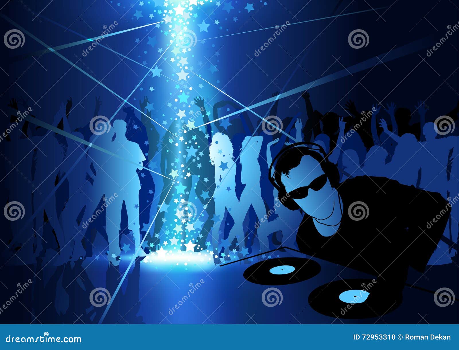 DJ Dance Party Background stock vector. Illustration of record - 72953310