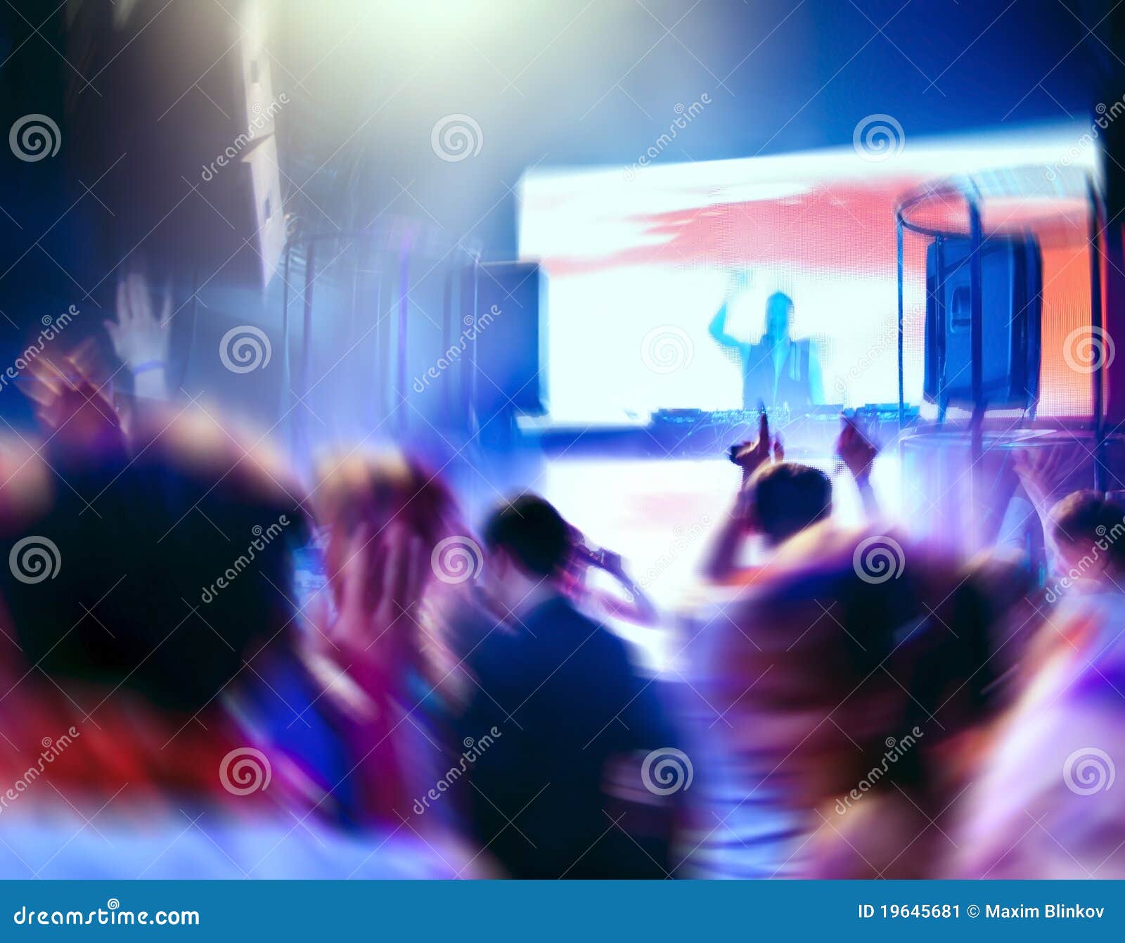 DJ and Dancing People in a Nightclub Stock Image - Image of nightclub ...