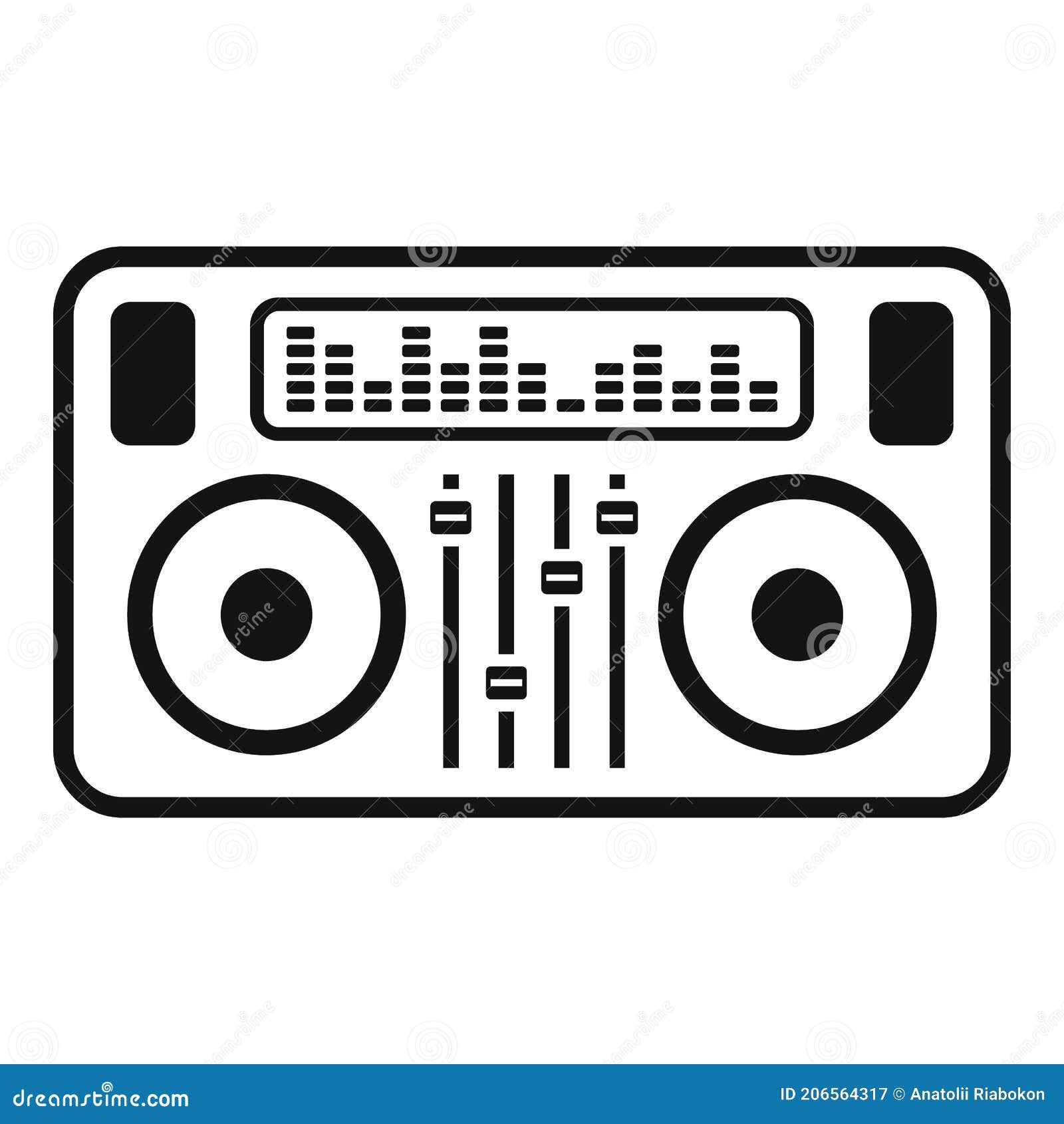 Dj deck icon, simple style stock illustration. Illustration of hands ...