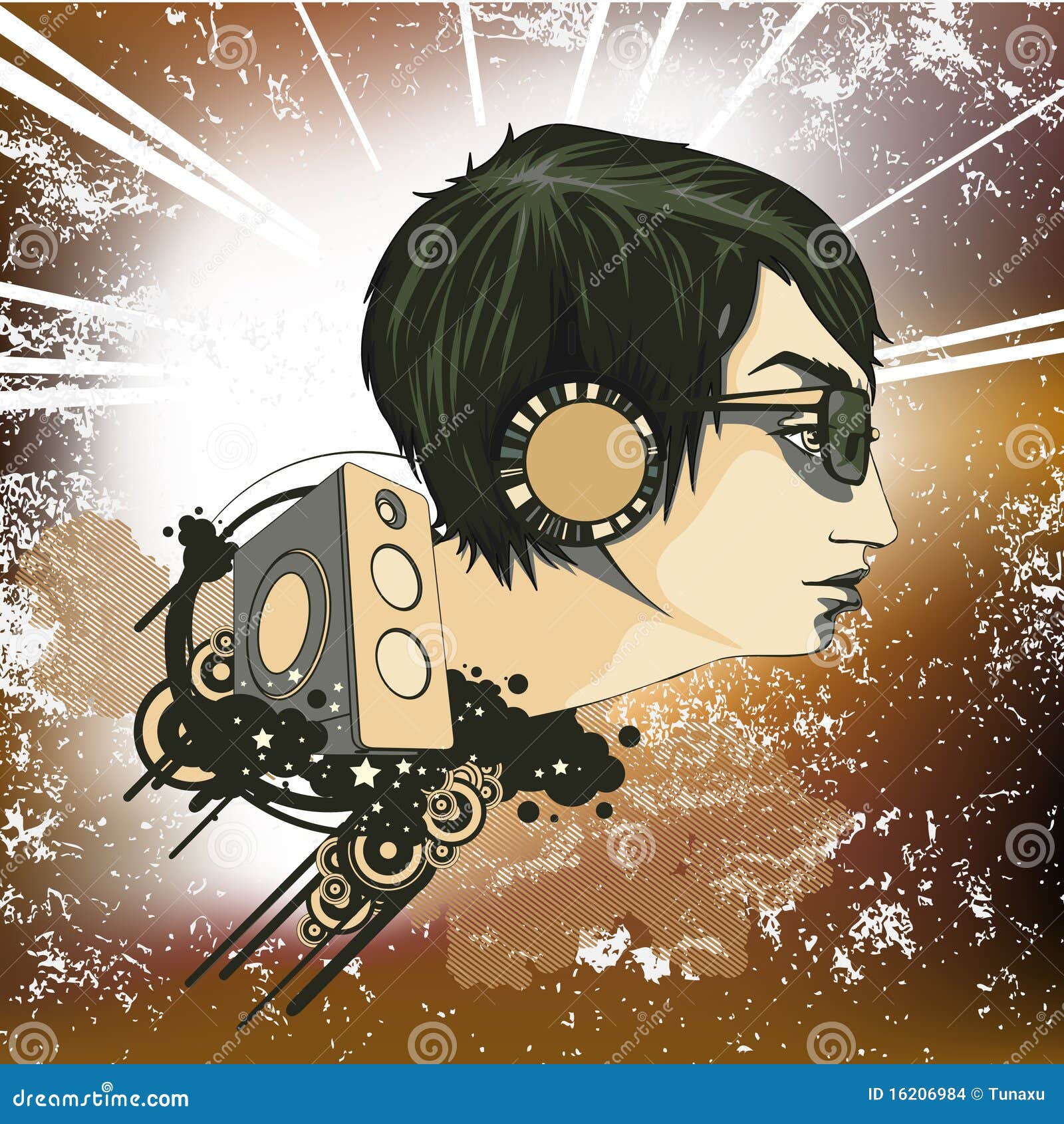 Dj design stock vector. Illustration of light, disco - 16206984